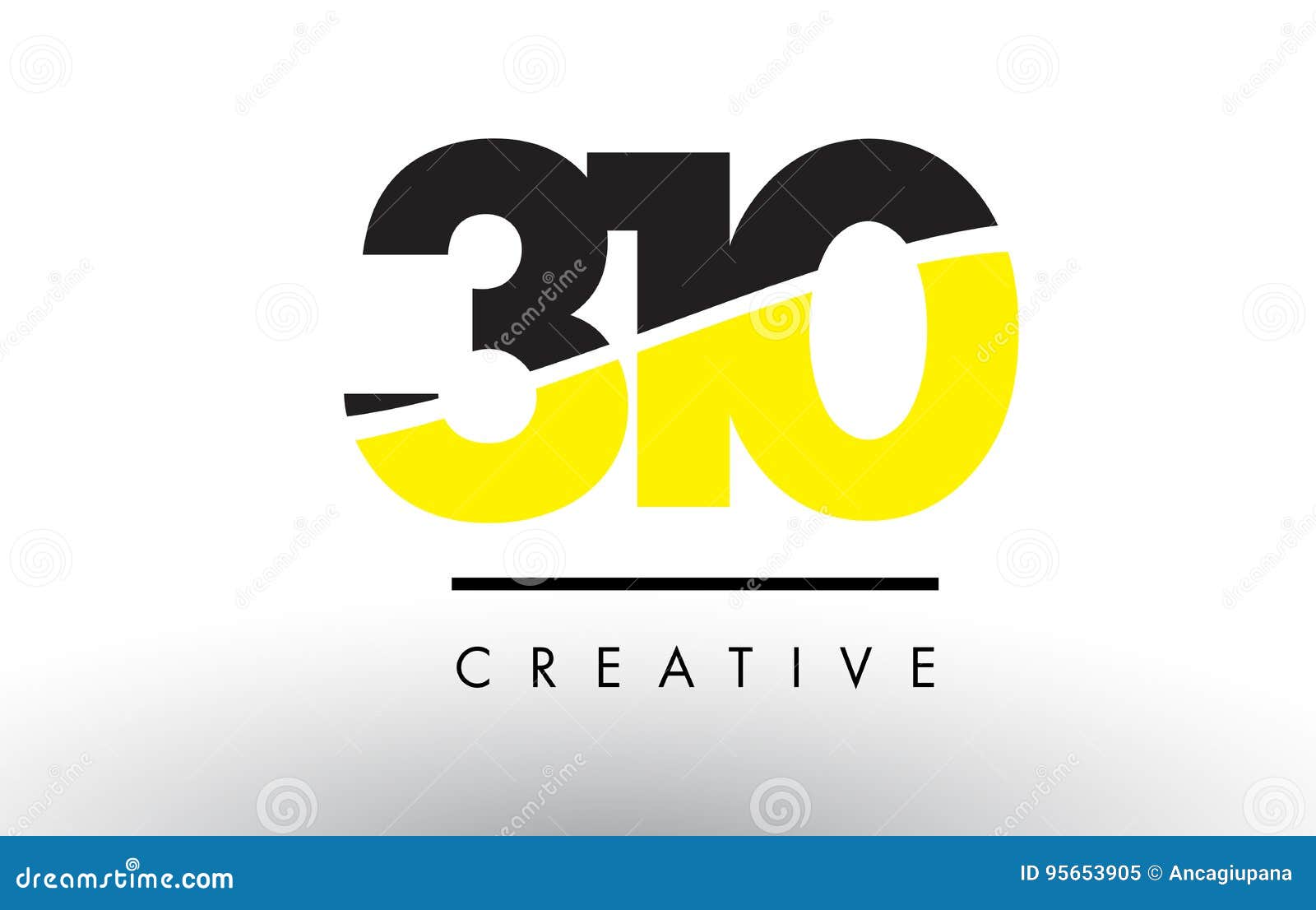 310 Black and Yellow Number Logo Design. Stock Vector - Illustration of ...