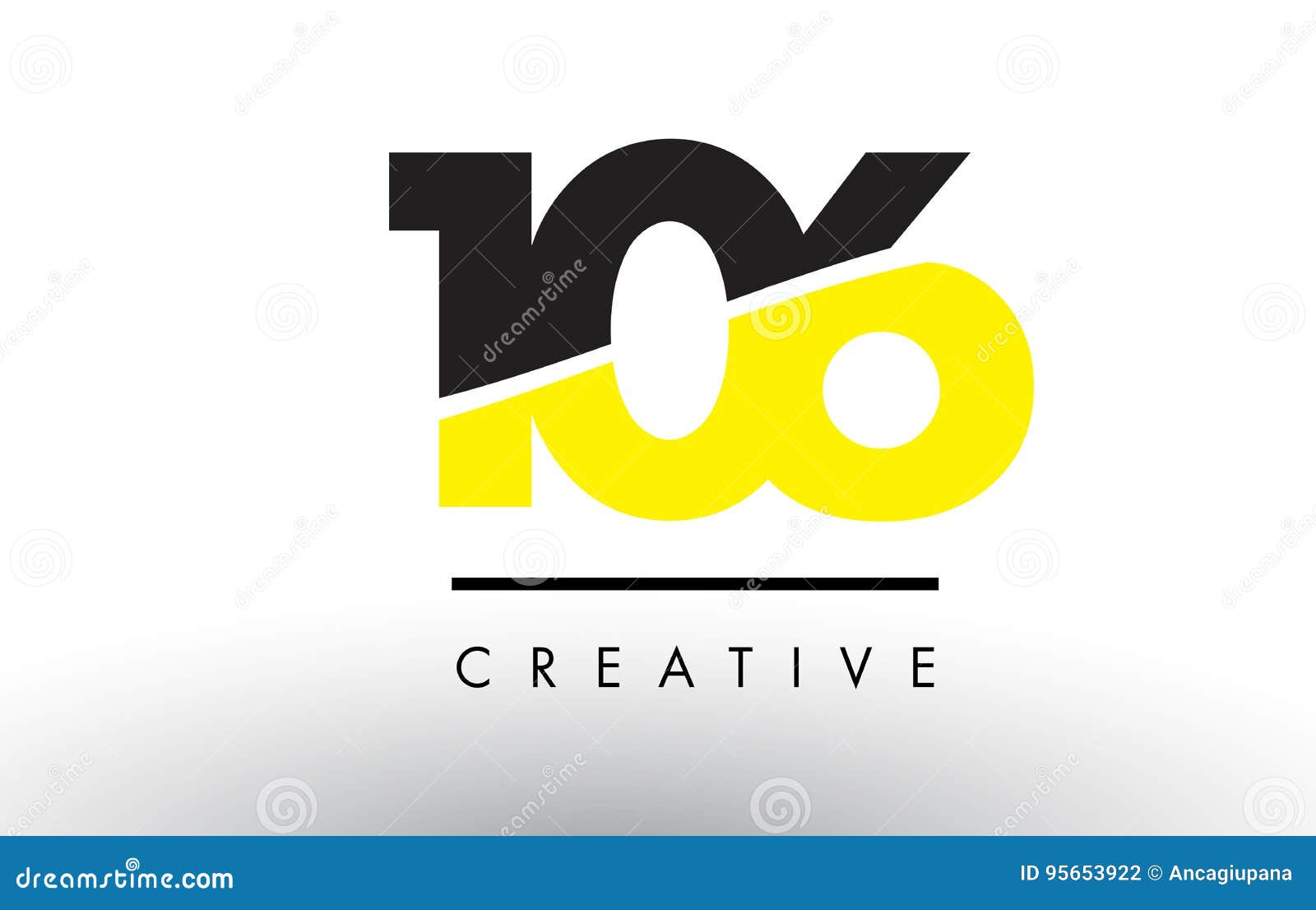 106 Black and Yellow Number Logo Design. Stock Illustration ...