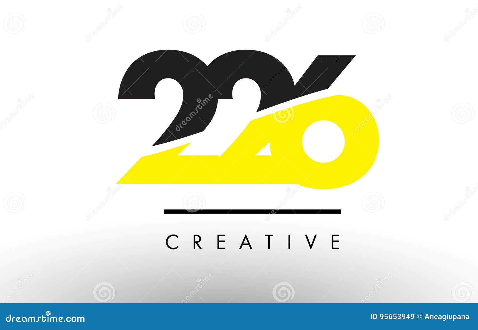 226 Black and Yellow Number Logo Design. Stock Vector - Illustration of ...