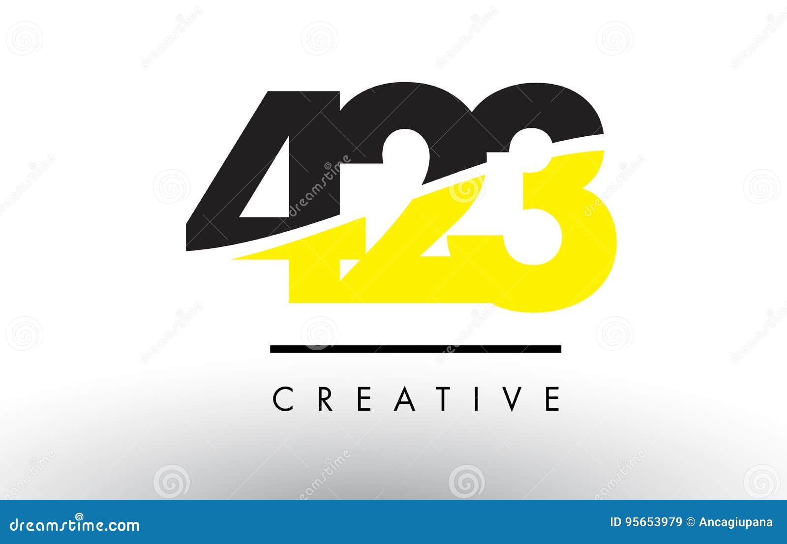 423 Black and Yellow Number Logo Design. Stock Vector - Illustration of ...