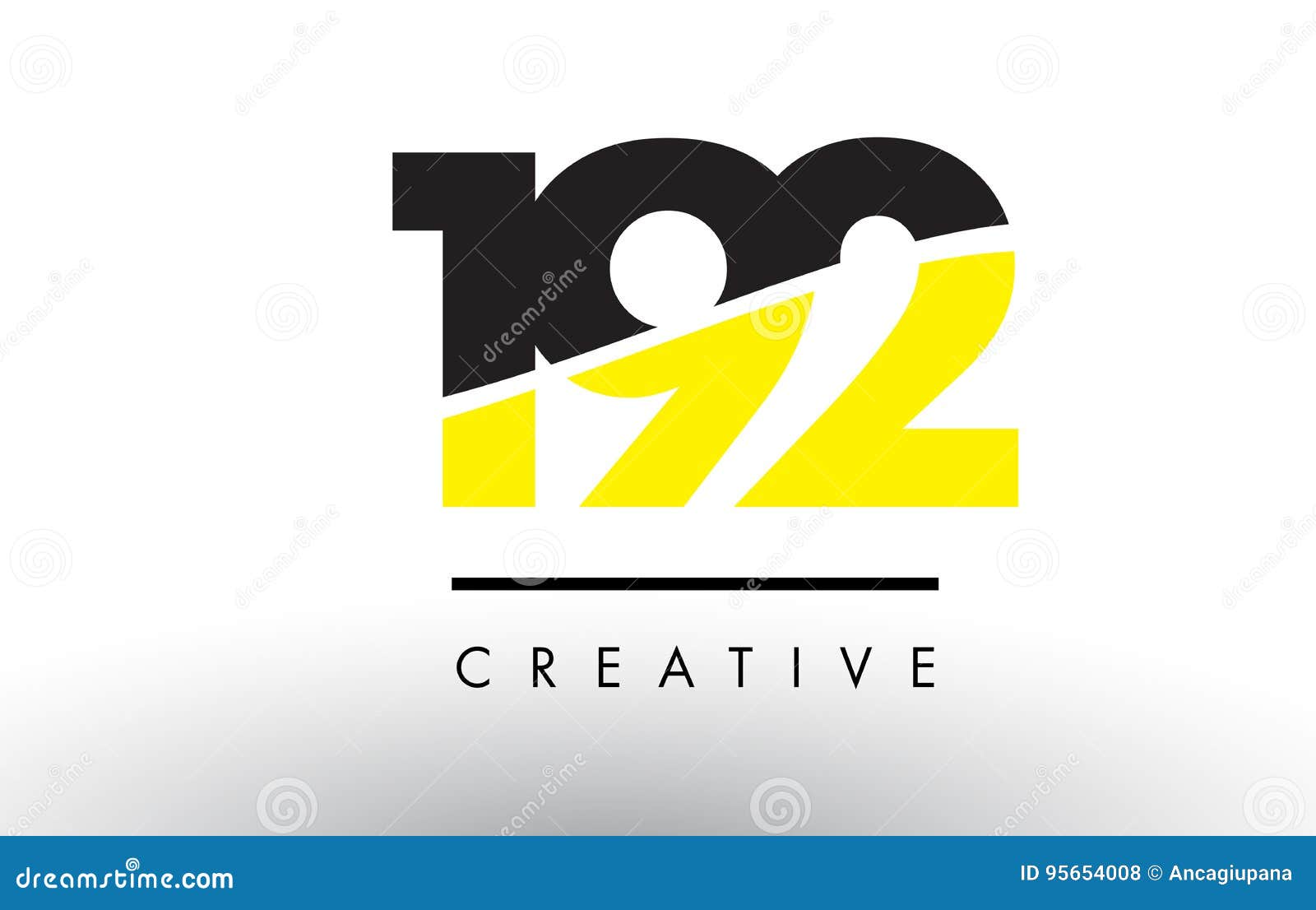 192 Black and Yellow Number Logo Design. Stock Vector - Illustration of ...