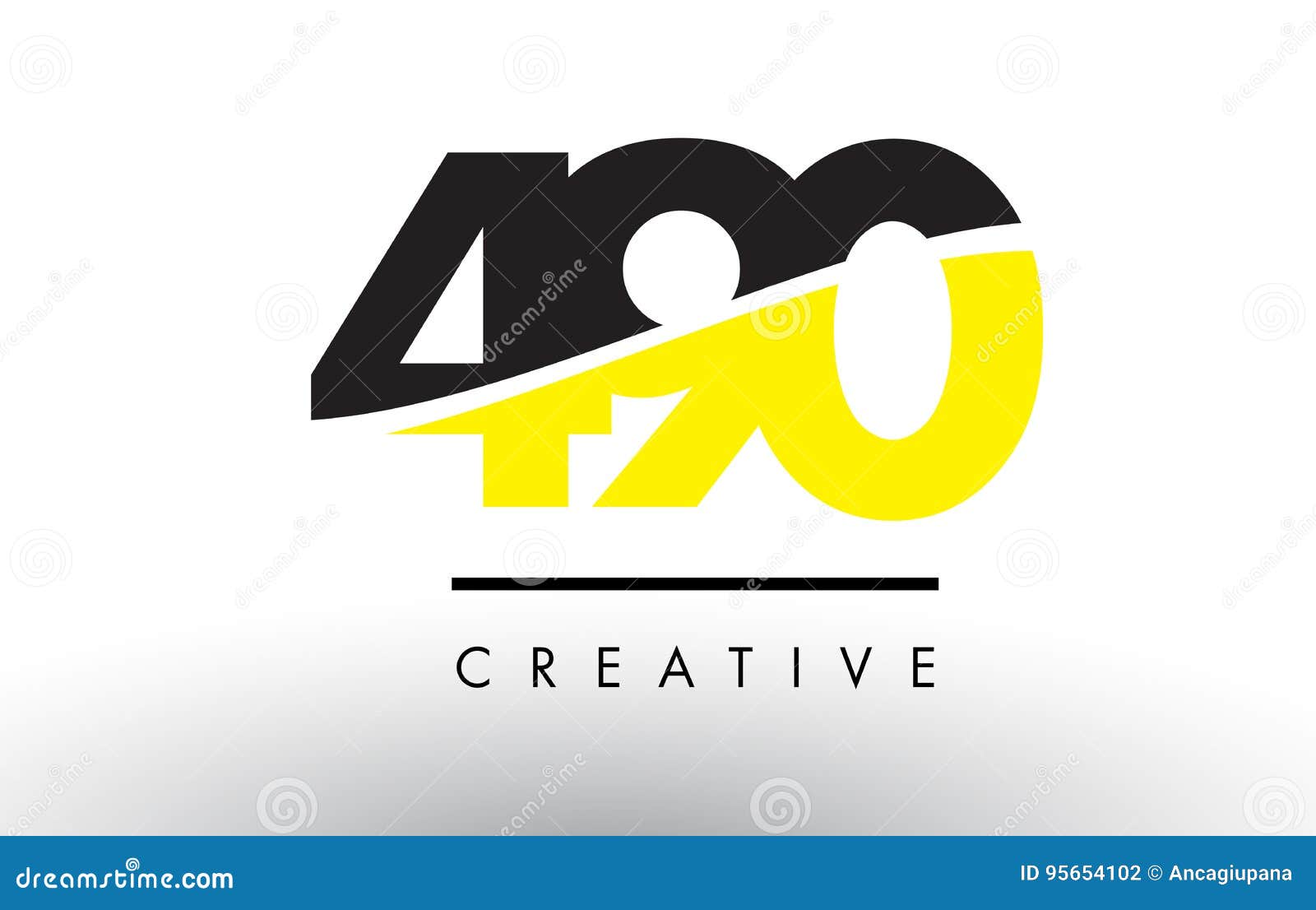 490 Black and Yellow Number Logo Design. Stock Vector - Illustration of ...