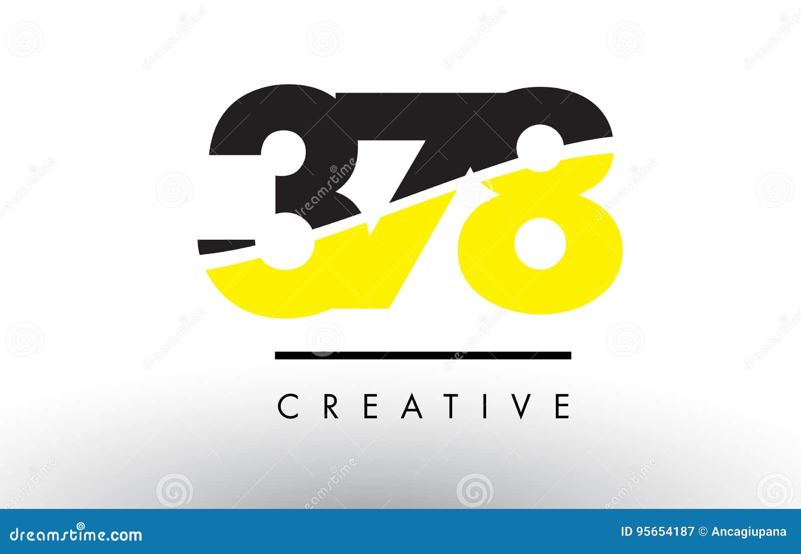 378 Black and Yellow Number Logo Design. Stock Vector - Illustration of ...