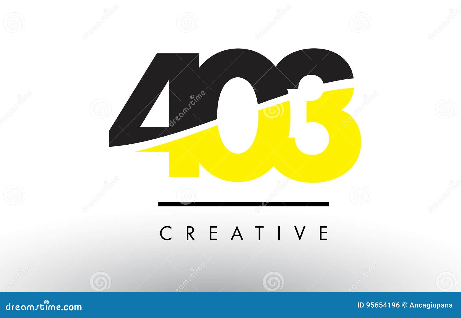 403 Black and Yellow Number Logo Design. Stock Vector - Illustration of ...