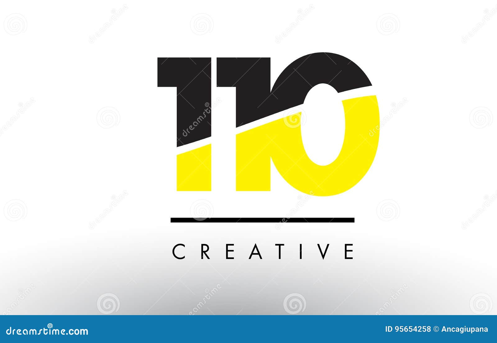 110 Black and Yellow Number Logo Design. Stock Illustration ...
