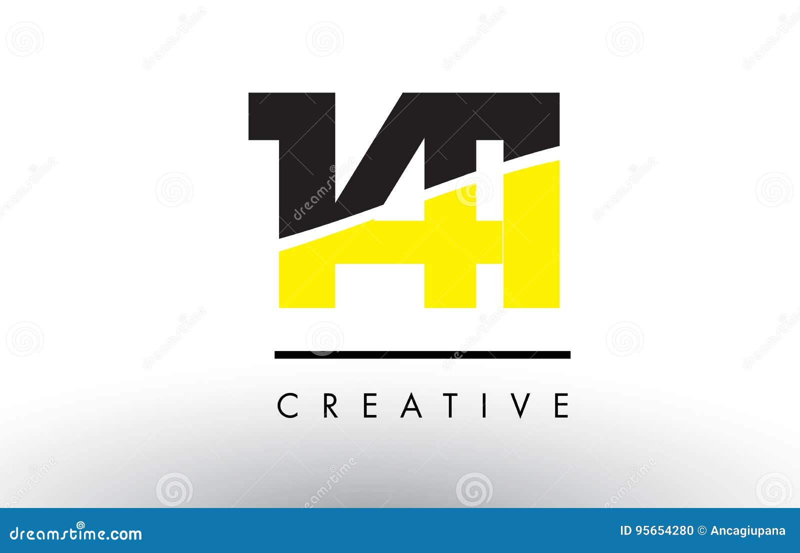 141 Black and Yellow Number Logo Design. Stock Illustration ...