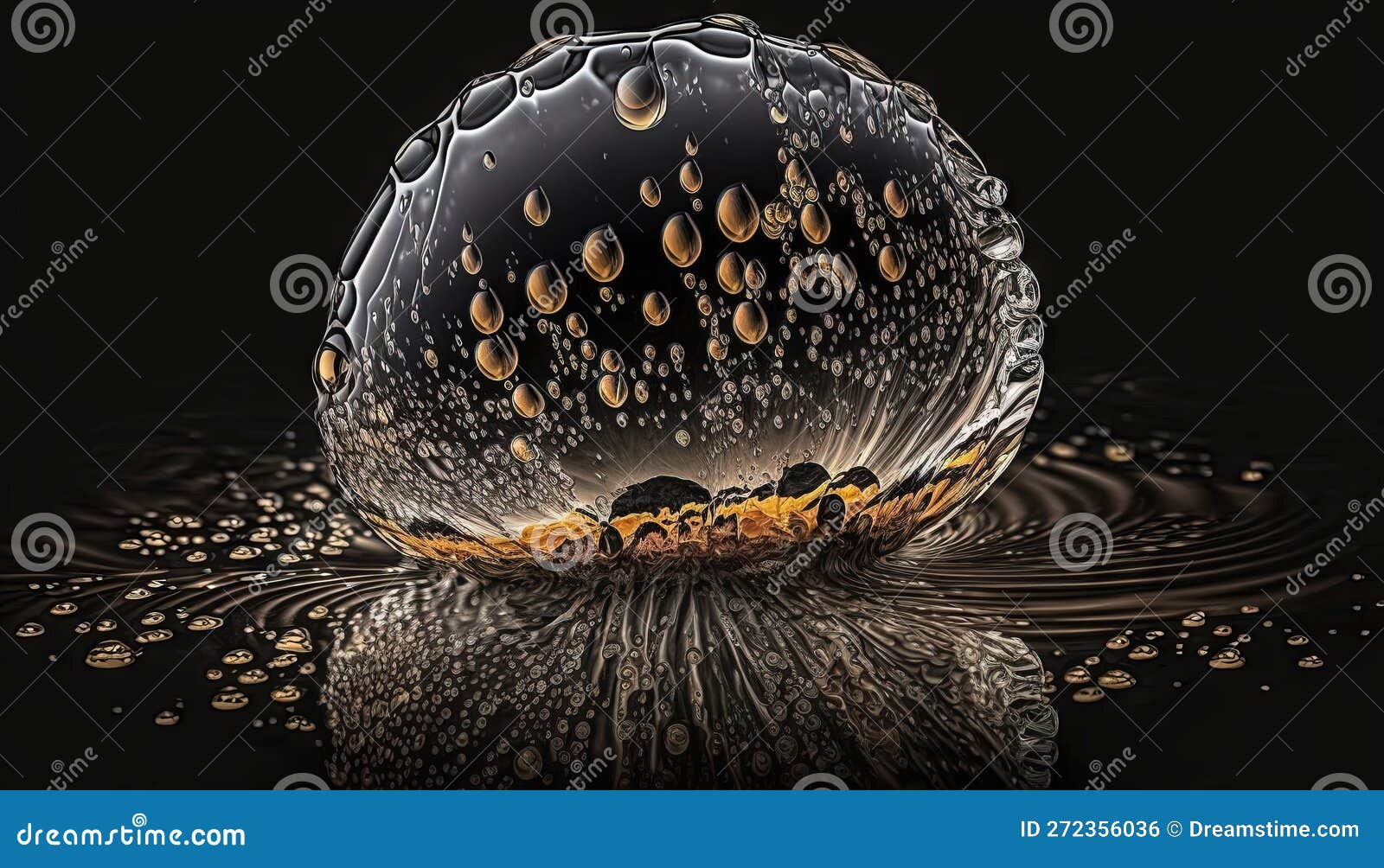 A Black and Yellow Object with Drops of Water on it Stock Illustration ...