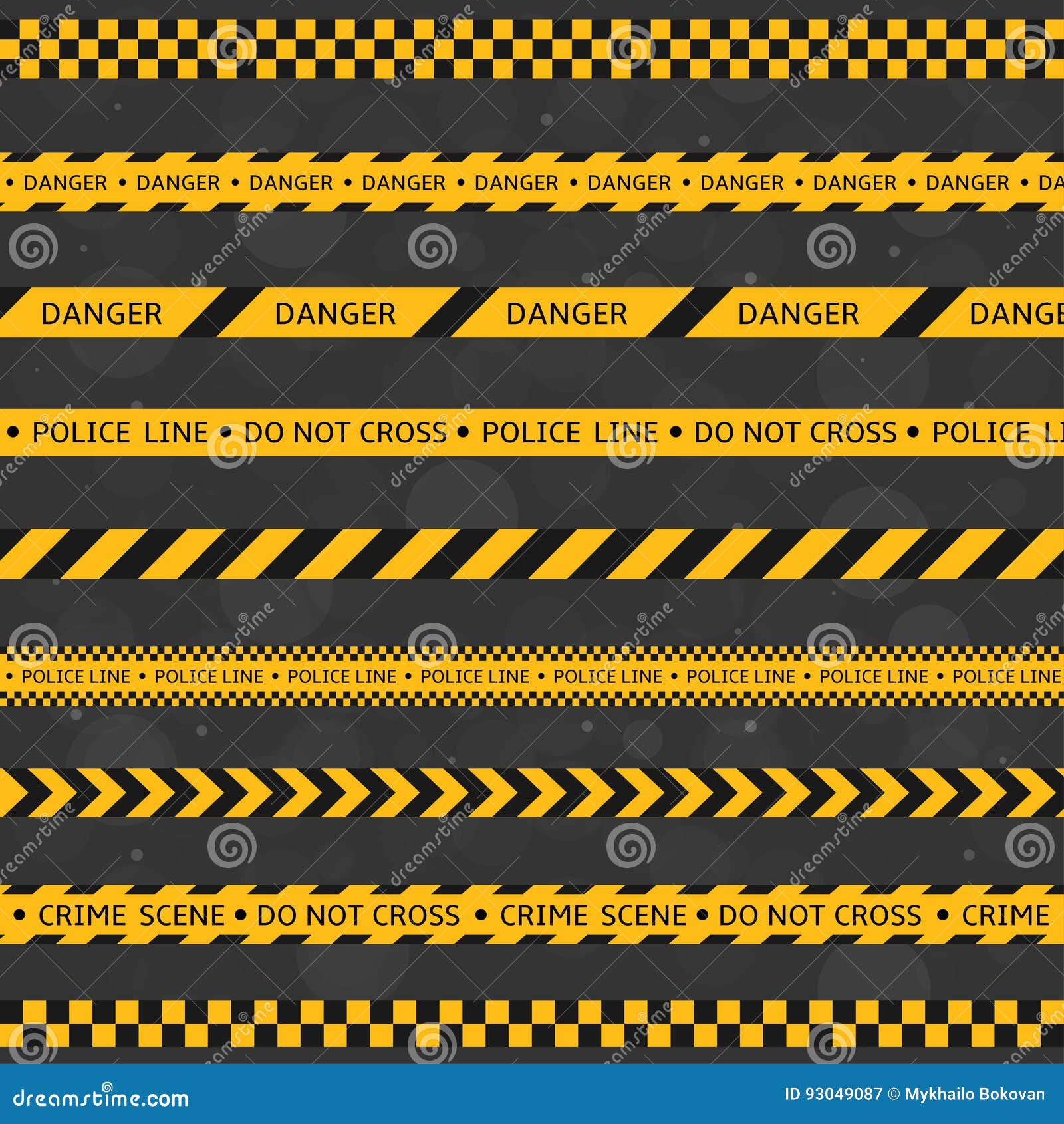 Black and Yellow Police Stripe Set Stock Vector - Illustration of ...