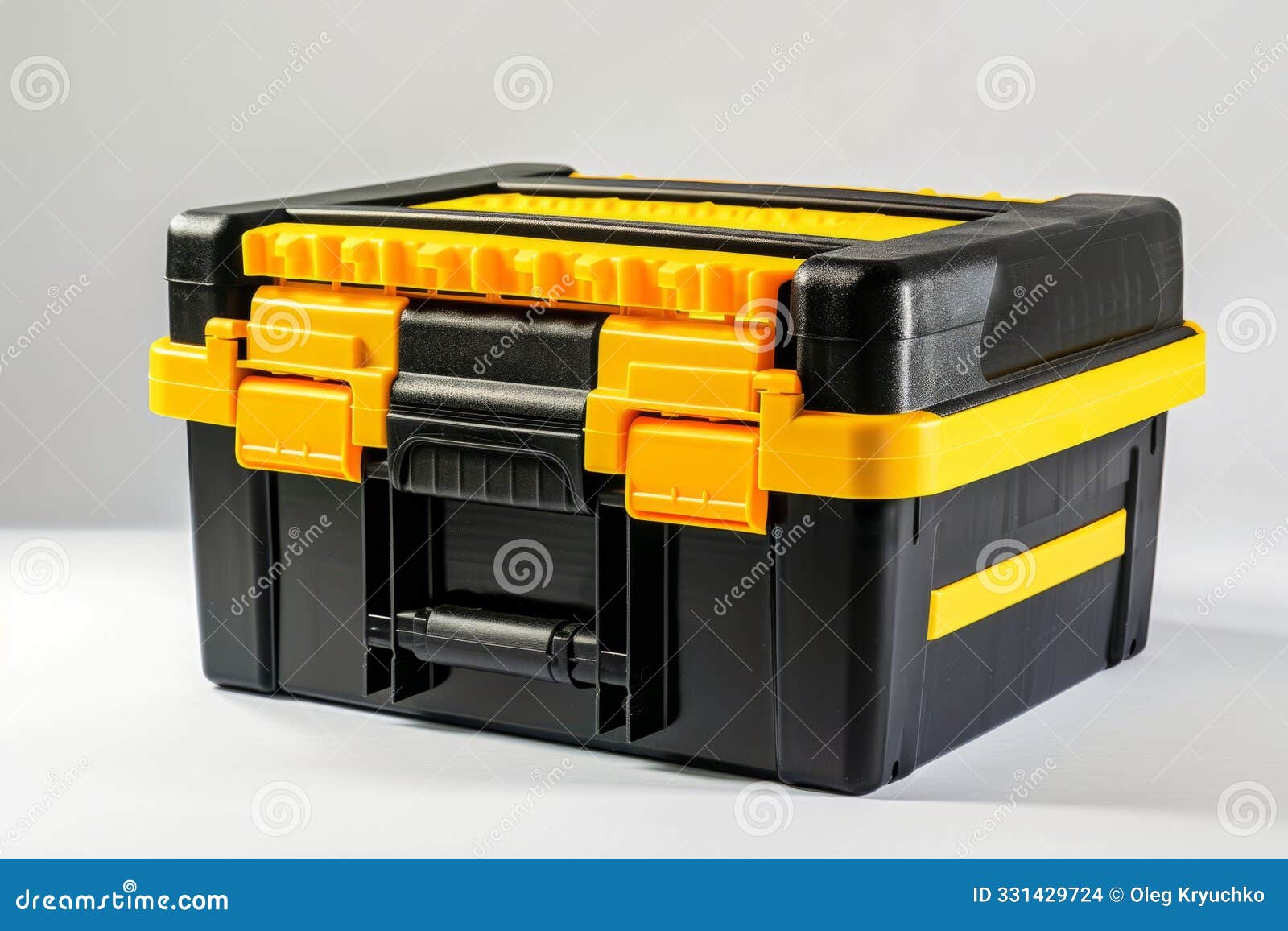 Black and Yellow Portable Tool Box with Secure Locks, Isolated on White ...