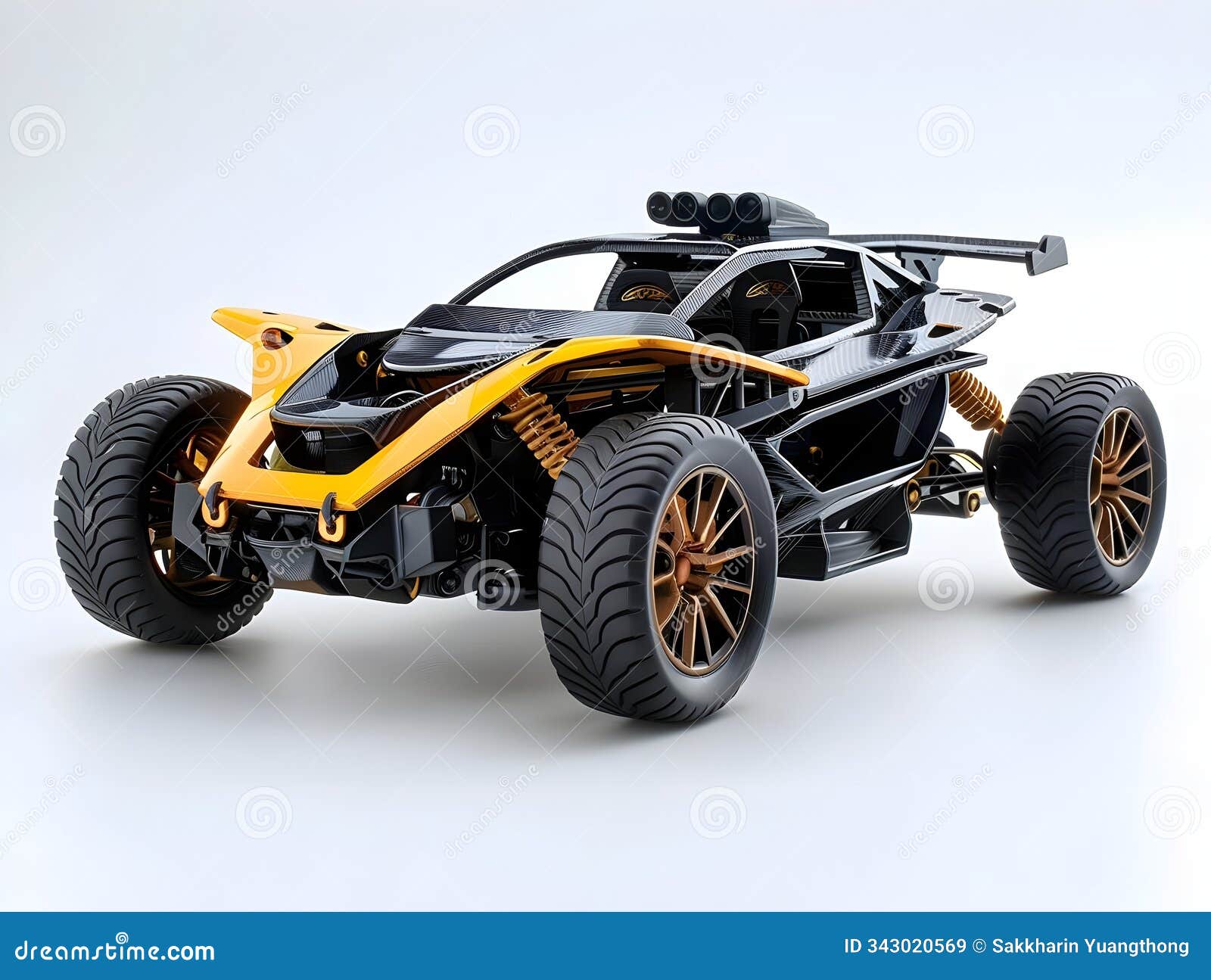 Black and Yellow RC Car on White Background Generative AI Stock ...