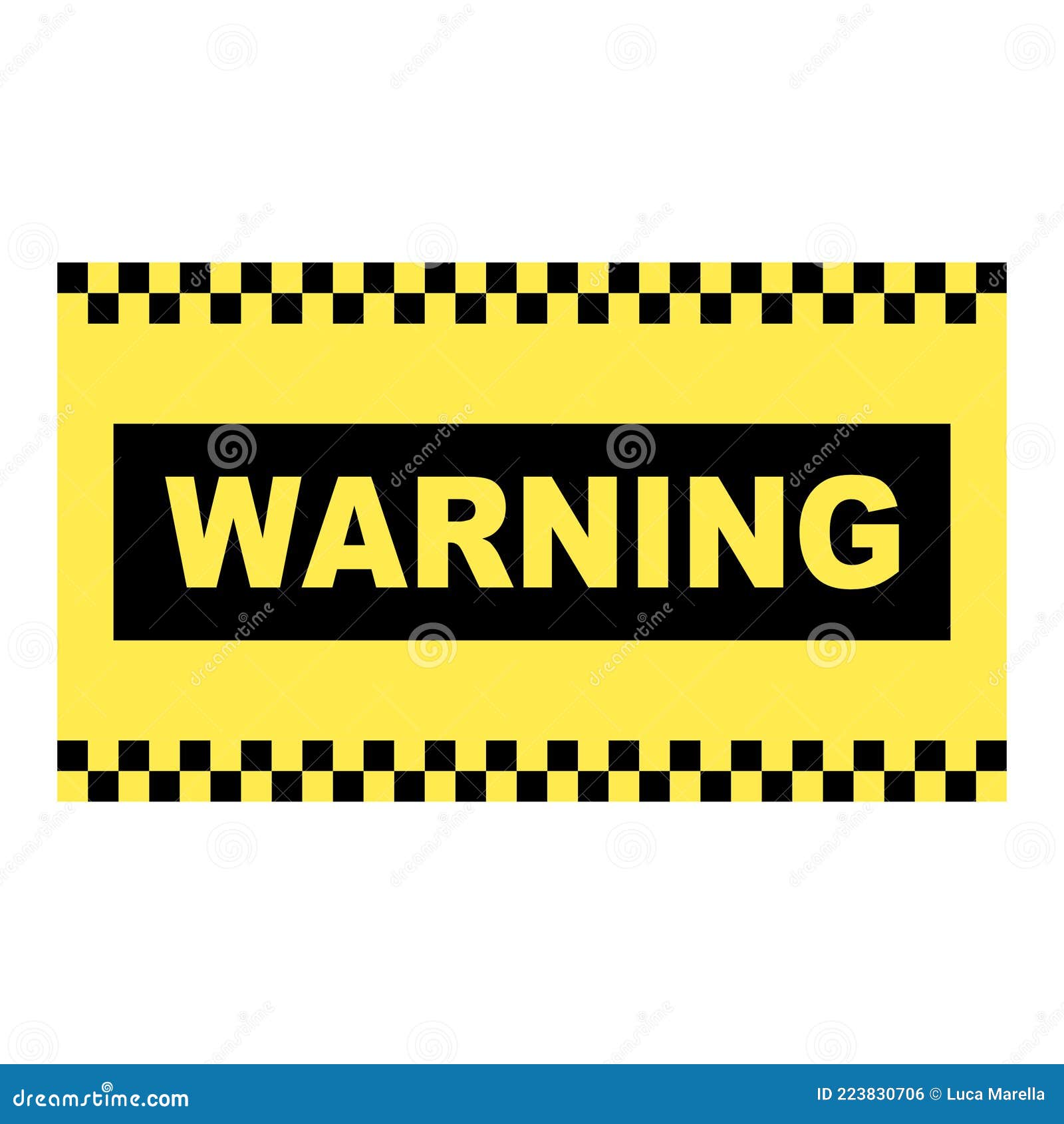 Black and Yellow Rectangular Danger Sign Stock Vector - Illustration of ...