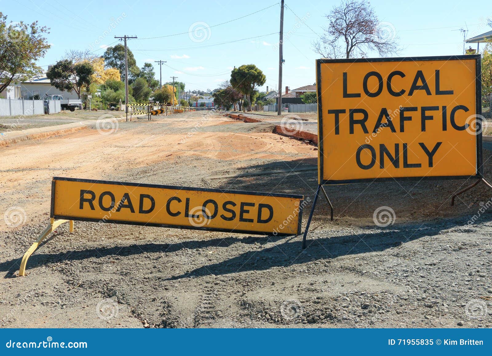 Black and Yellow Road Closed - Local Traffic only Signs Stock Image ...