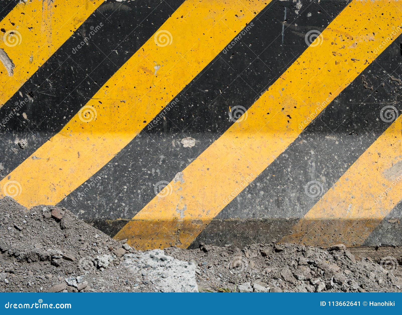 Black and Yellow Stripes on Concrete Surface- Construction Site Stock ...