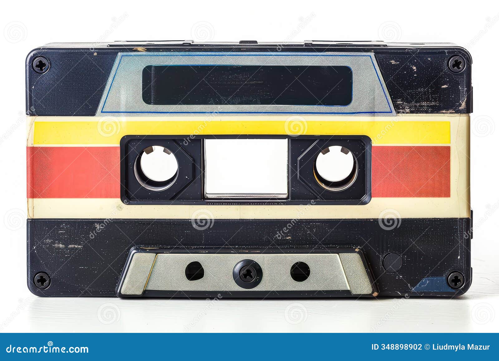 Black and Yellow Tape Recorder with a White Background Stock Photo ...