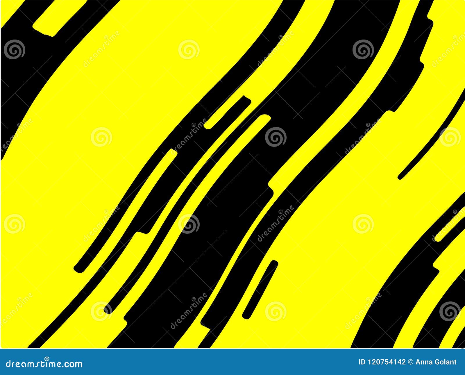 Black and Yellow Wavy Background. Abstract Vector Pattern Stock Vector ...