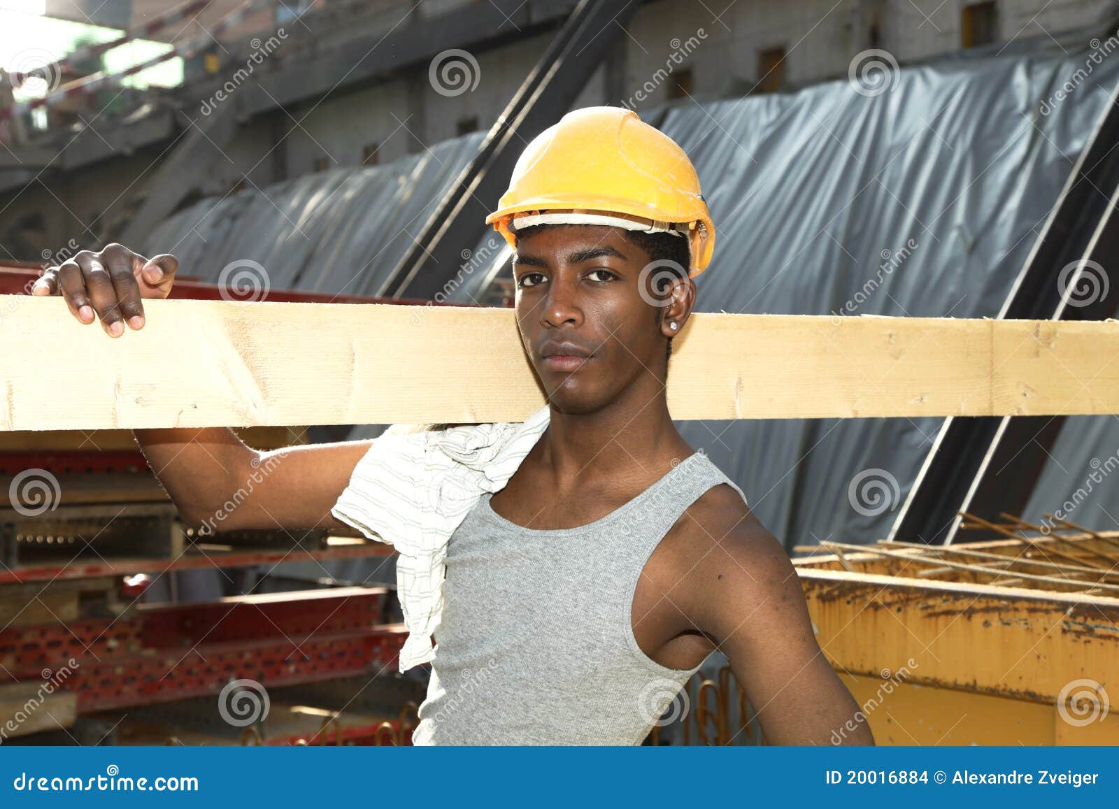 Black young worker stock photo. Image of muscular, outdoor - 20016884