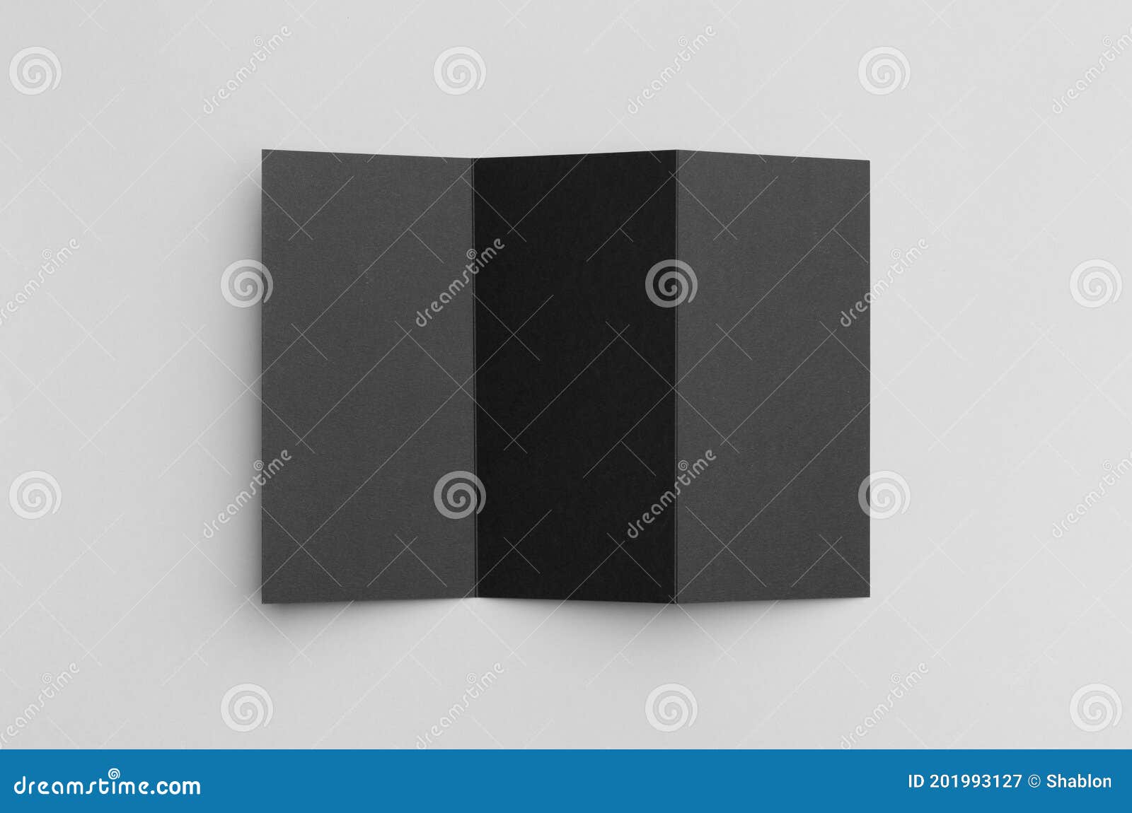 Black A4 Z-Fold Brochure Mock-Up Stock Image - Image of black ...