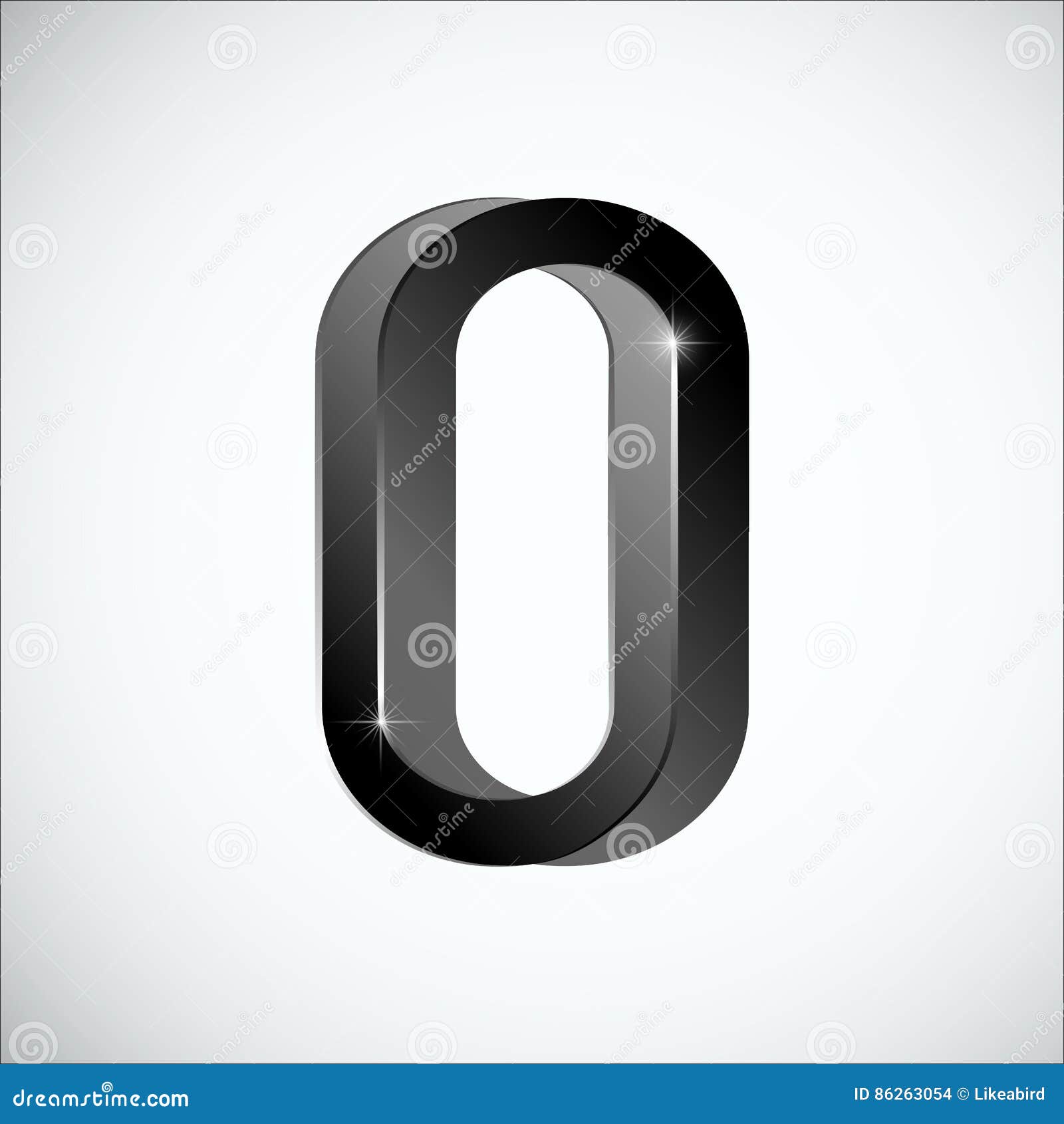 Black Zero. Number 0 with Metal Frame Stock Illustration - Illustration ...