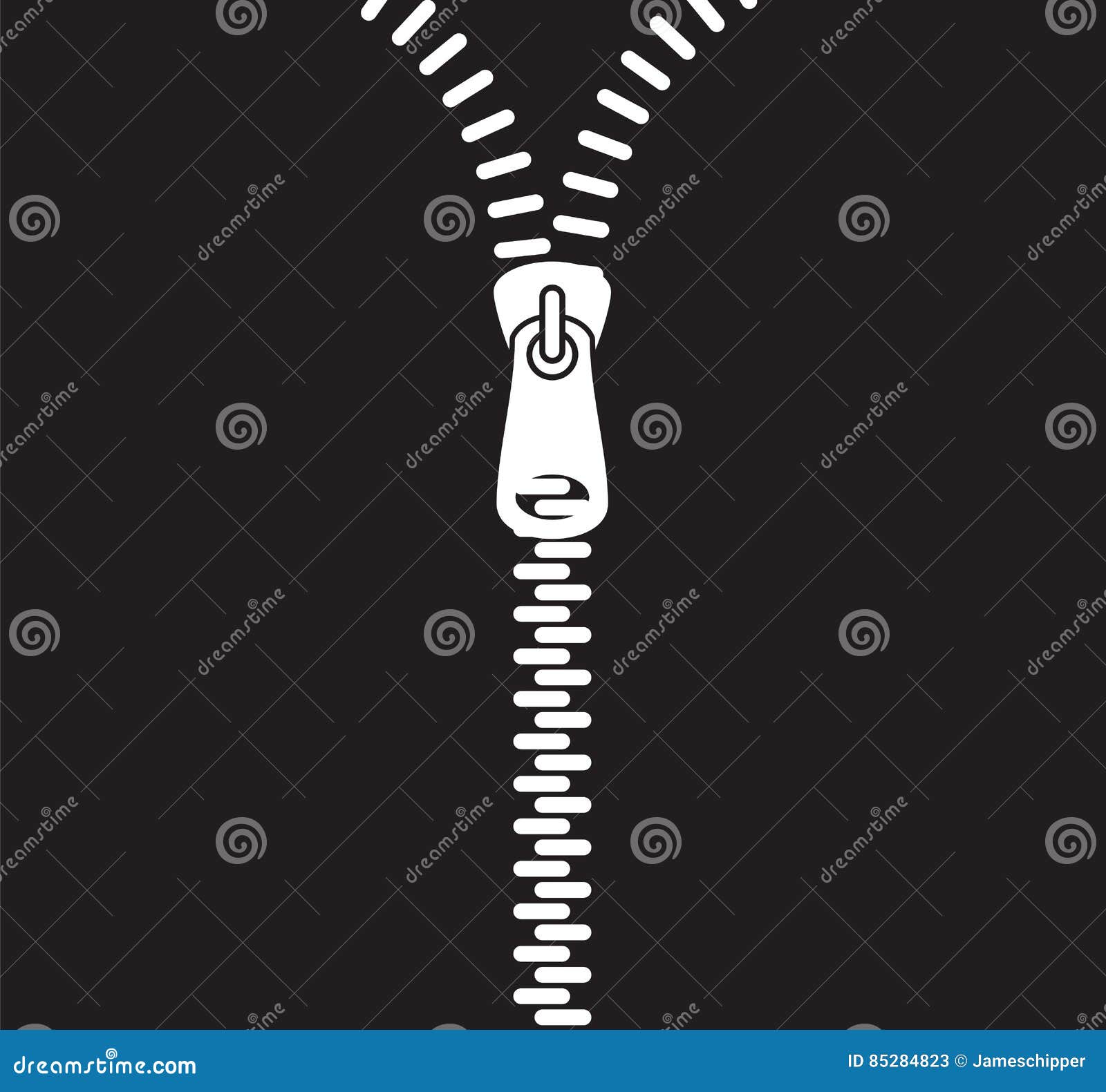 Black zip image stock vector. Illustration of lock, design - 85284823