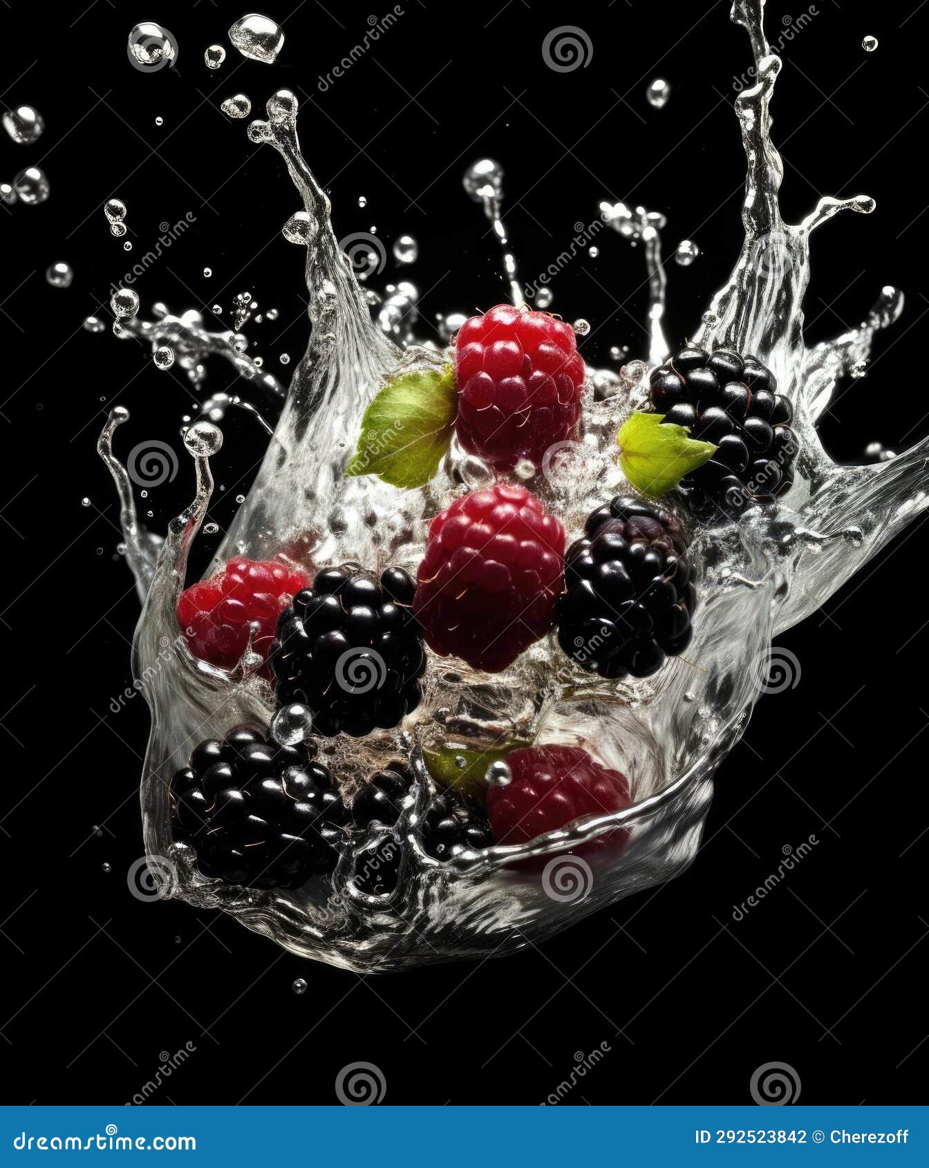 Blackberries Falling into the Water, Splashing Stock Photo - Image of ...