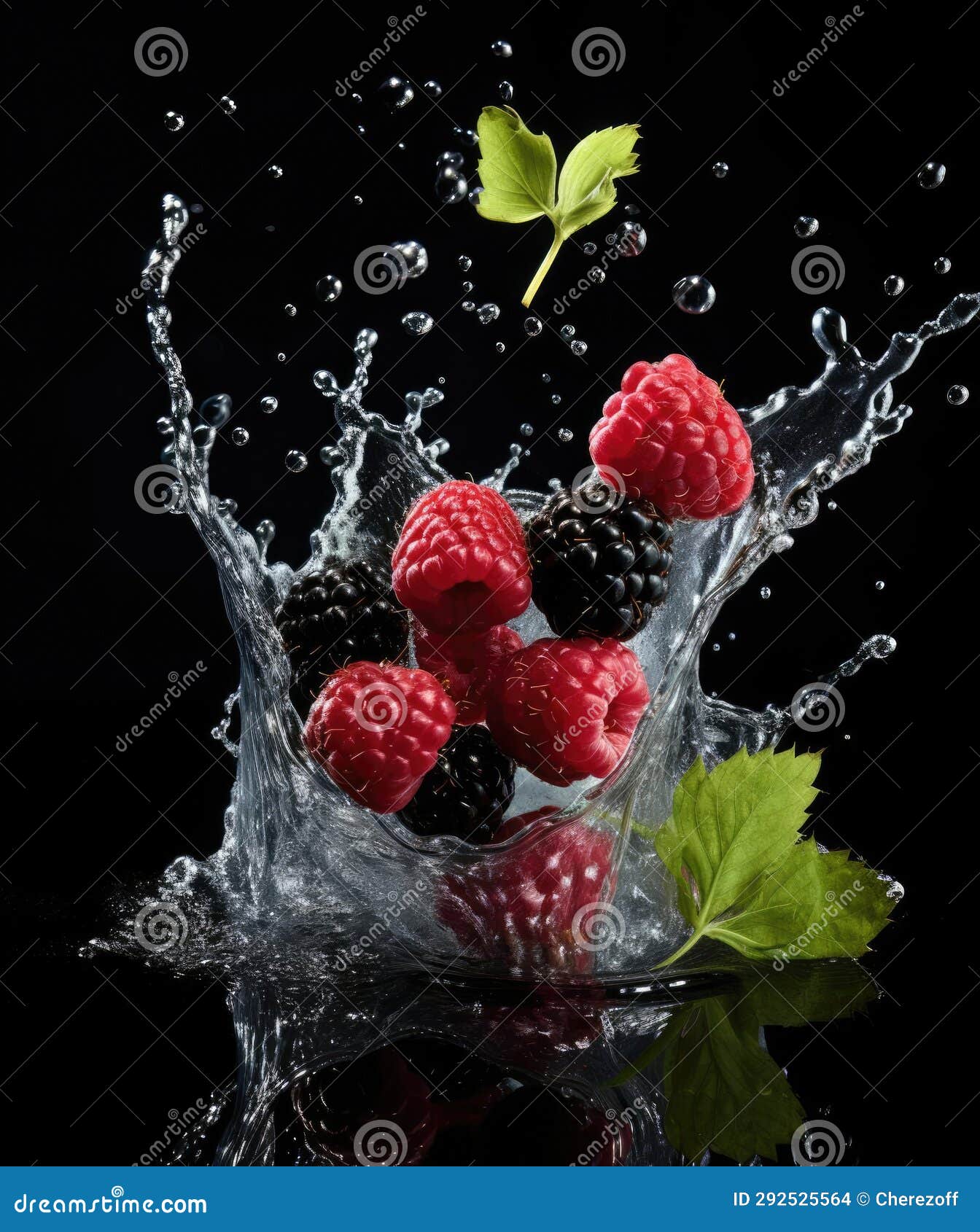 Blackberries Falling into the Water, Splashing Stock Photo - Image of ...
