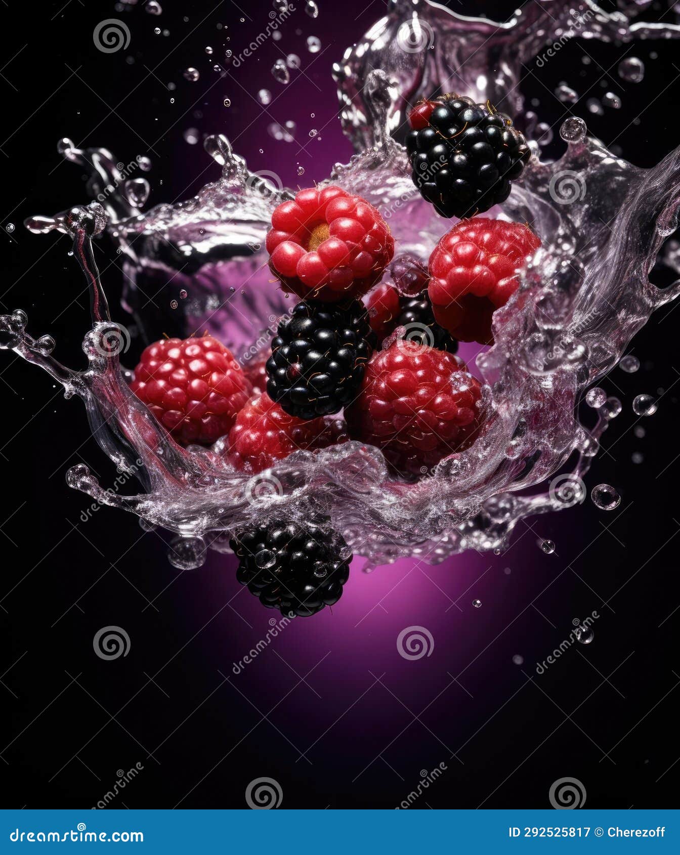 Blackberries Falling into the Water, Splashing Stock Image - Image of ...