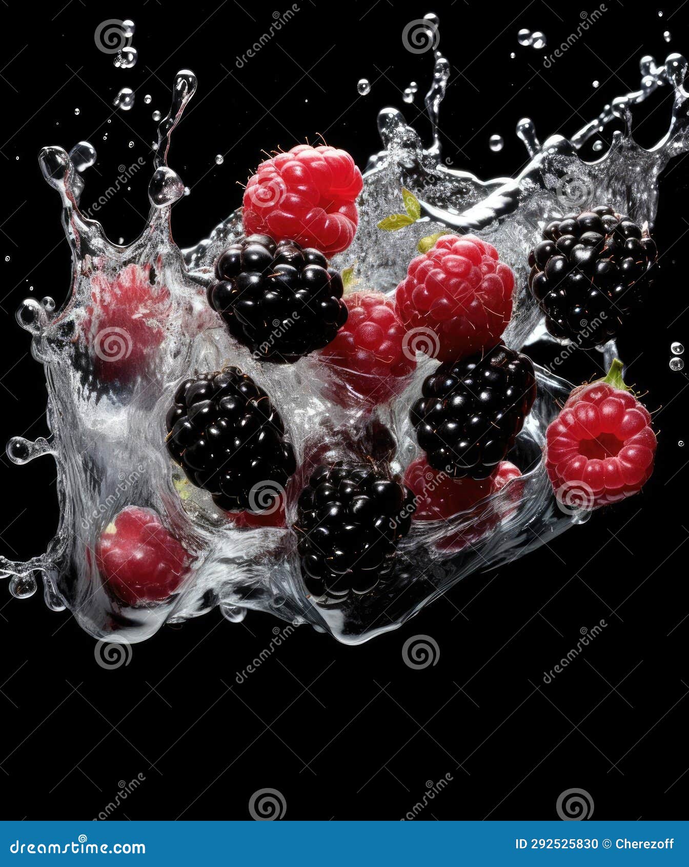 Blackberries Falling into the Water, Splashing Stock Photo - Image of ...
