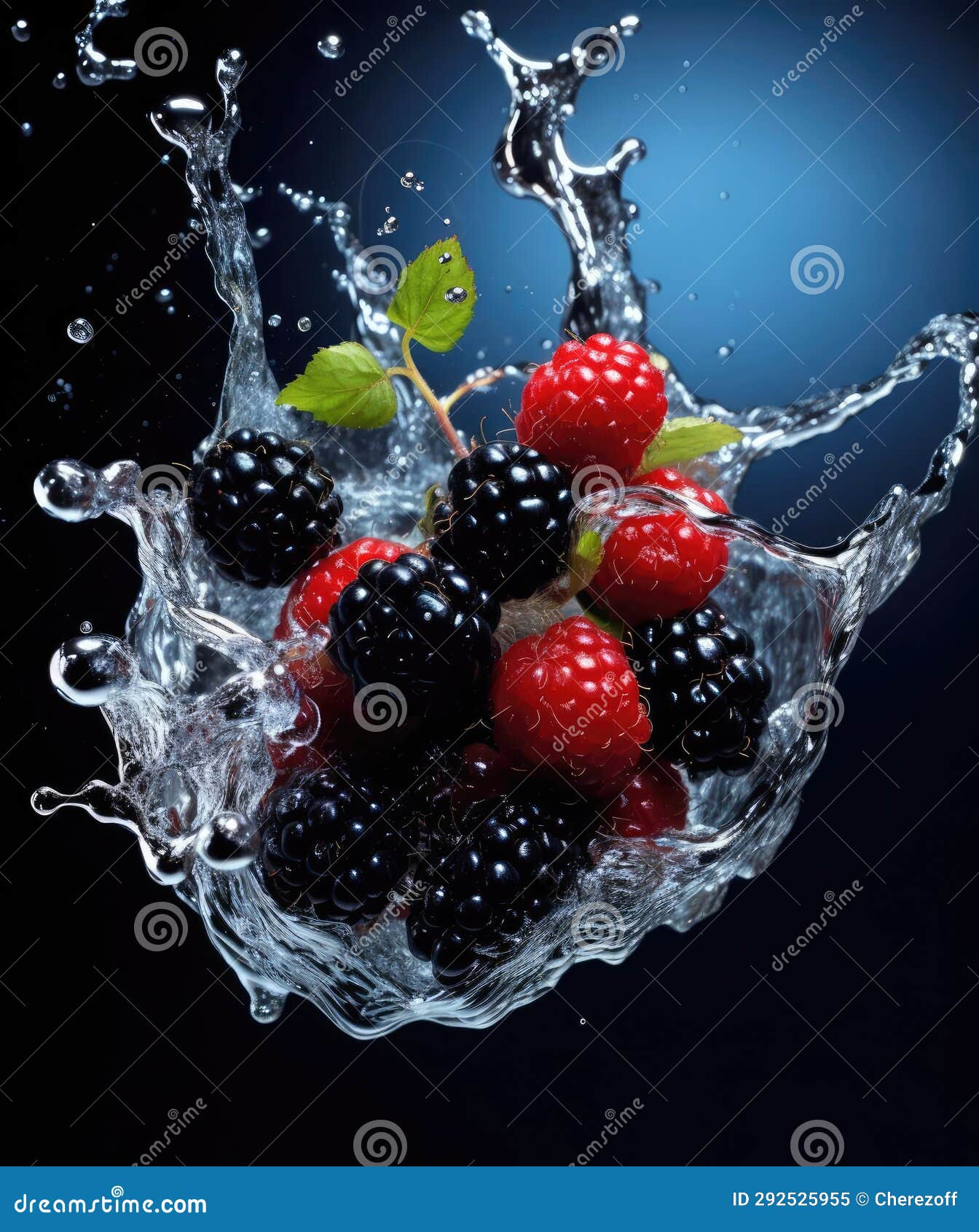 Blackberries Falling into the Water, Splashing Stock Image - Image of ...