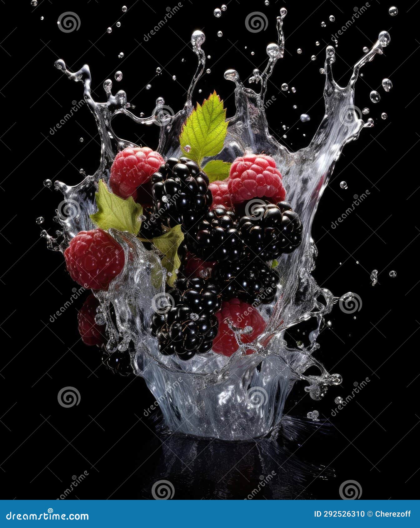 Blackberries Falling into the Water, Splashing Stock Photo - Image of ...