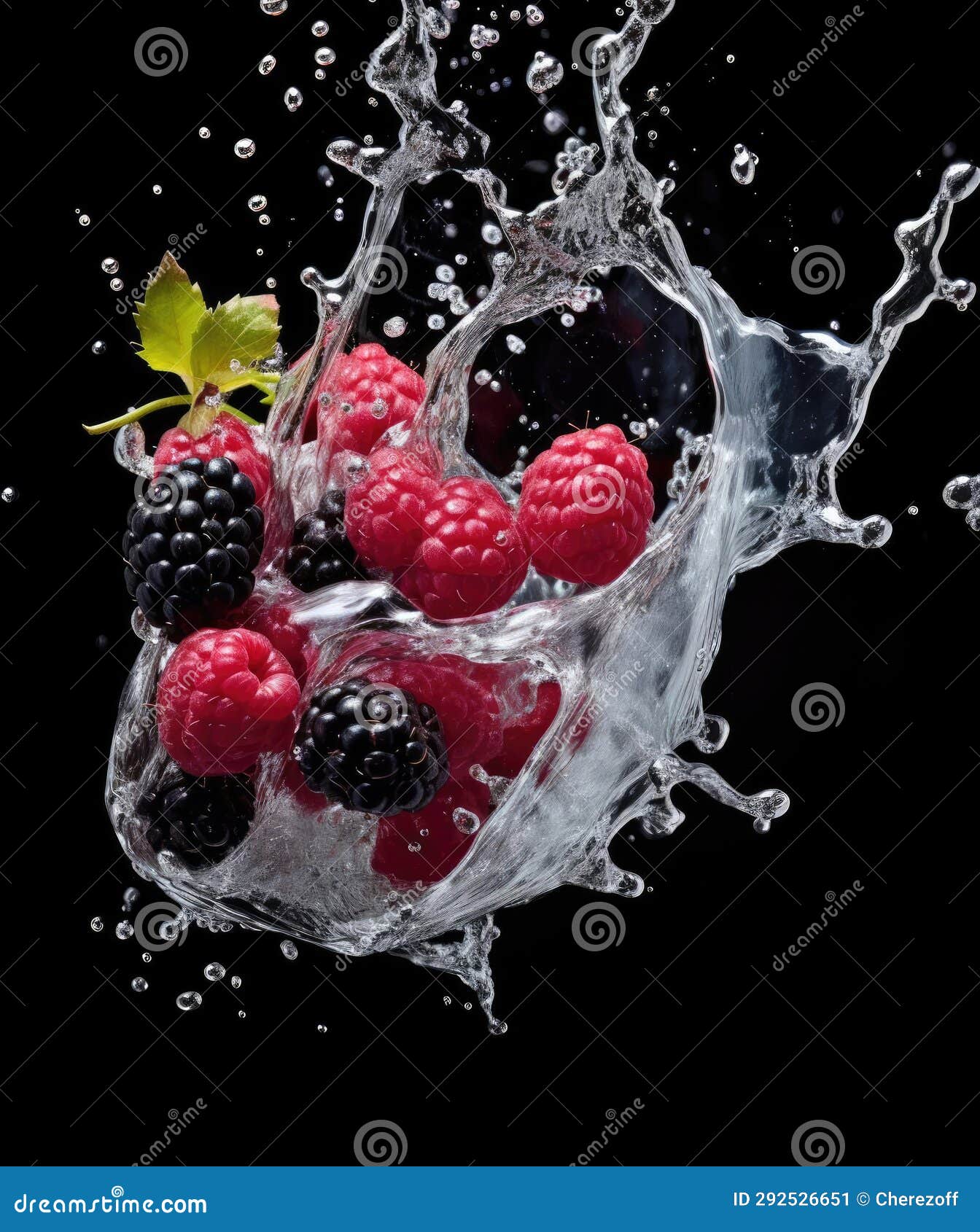 Blackberries Falling into the Water, Splashing Stock Image - Image of ...