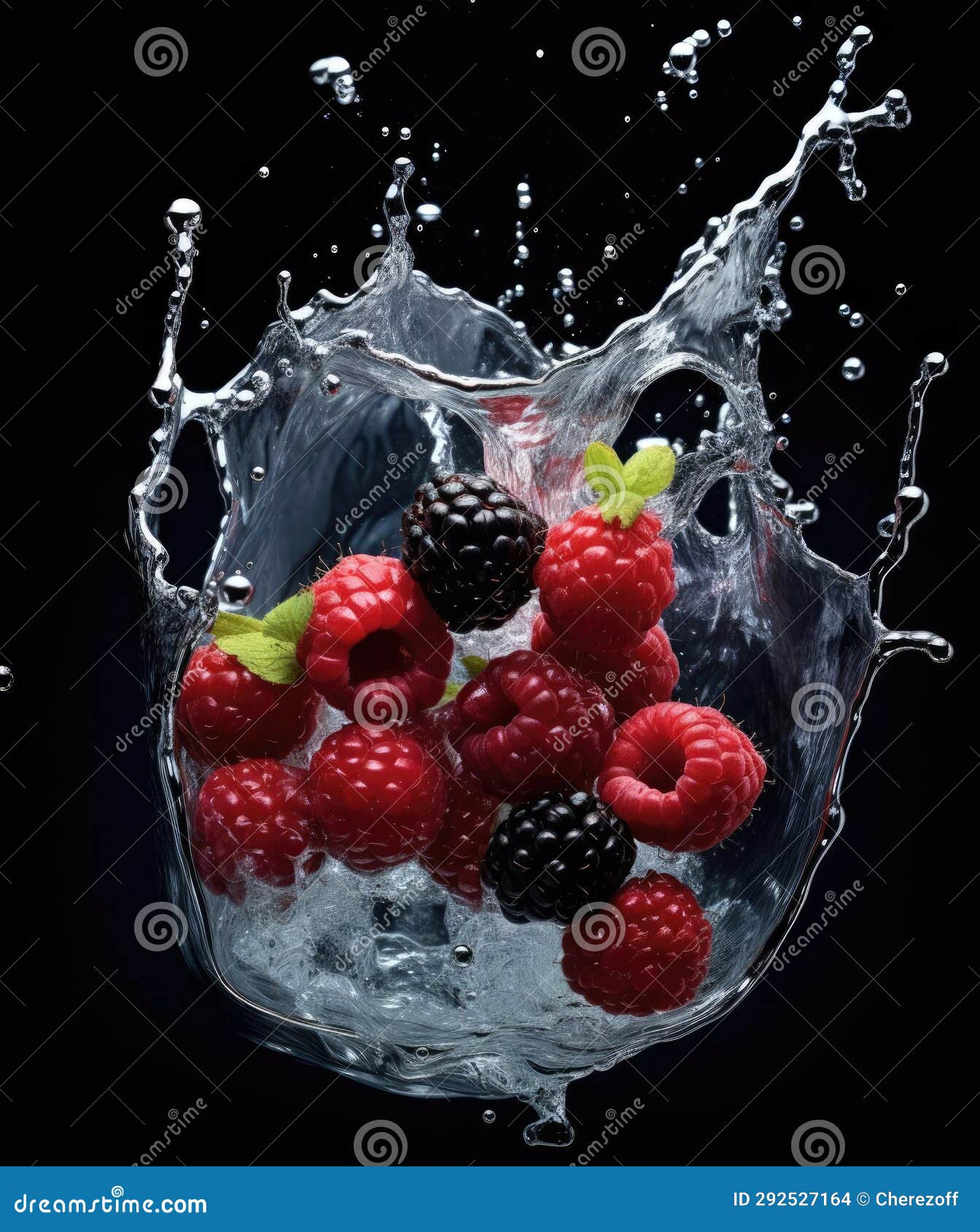 Blackberries Falling into the Water, Splashing Stock Photo - Image of ...