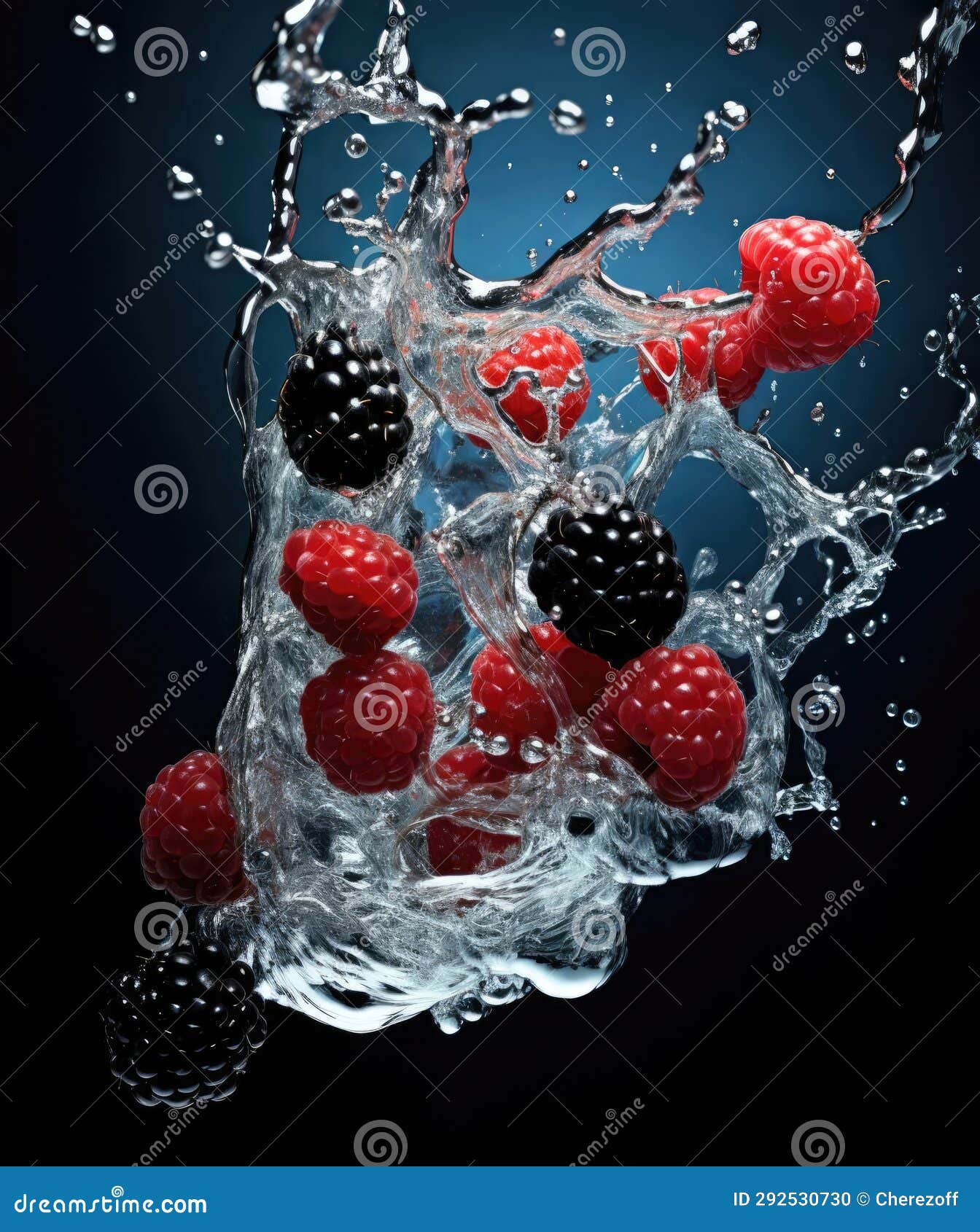 Blackberries Falling into the Water, Splashing Stock Photo - Image of ...