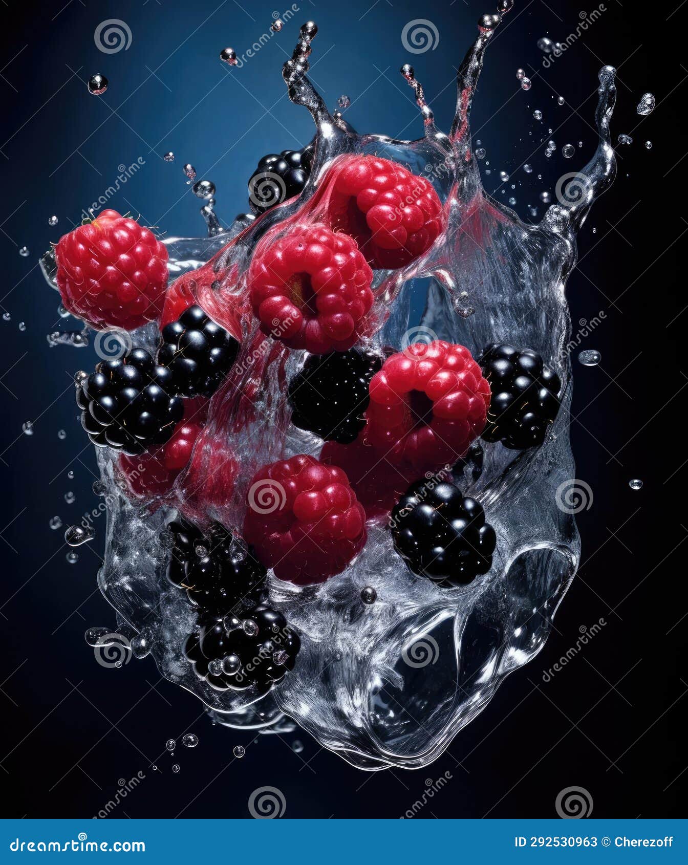 Blackberries Falling into the Water, Splashing Stock Image - Image of ...