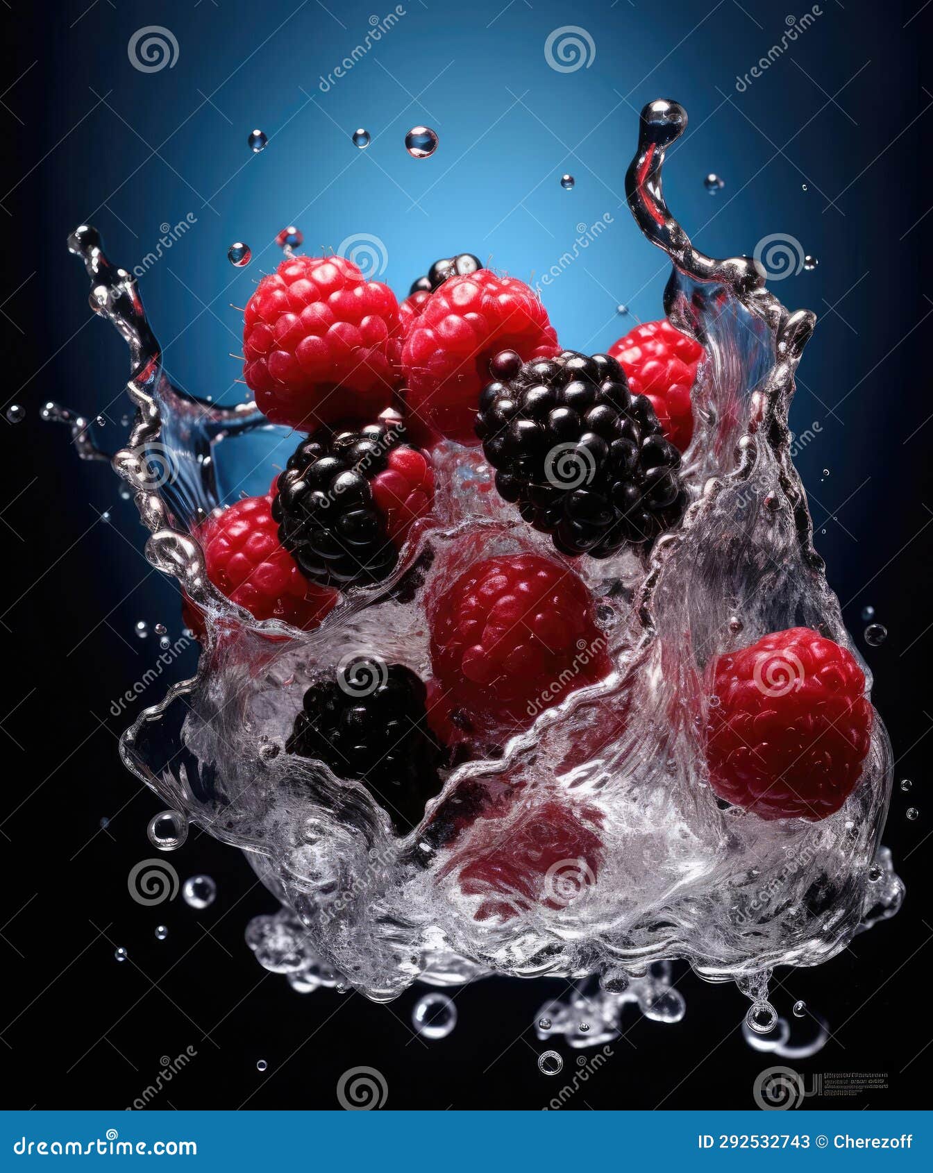 Blackberries Falling into the Water, Splashing Stock Image - Image of ...