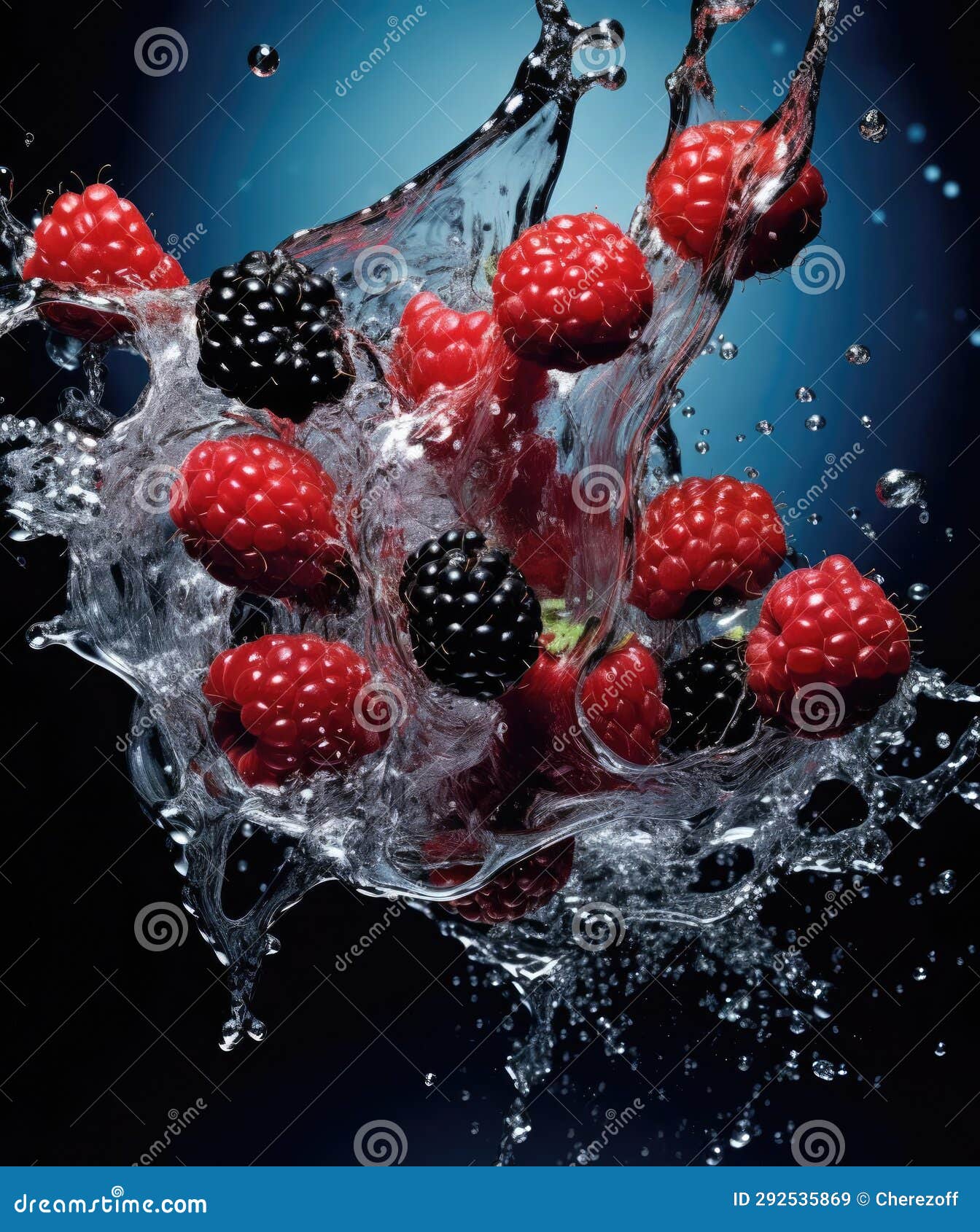 Blackberries Falling into the Water, Splashing Stock Image - Image of ...