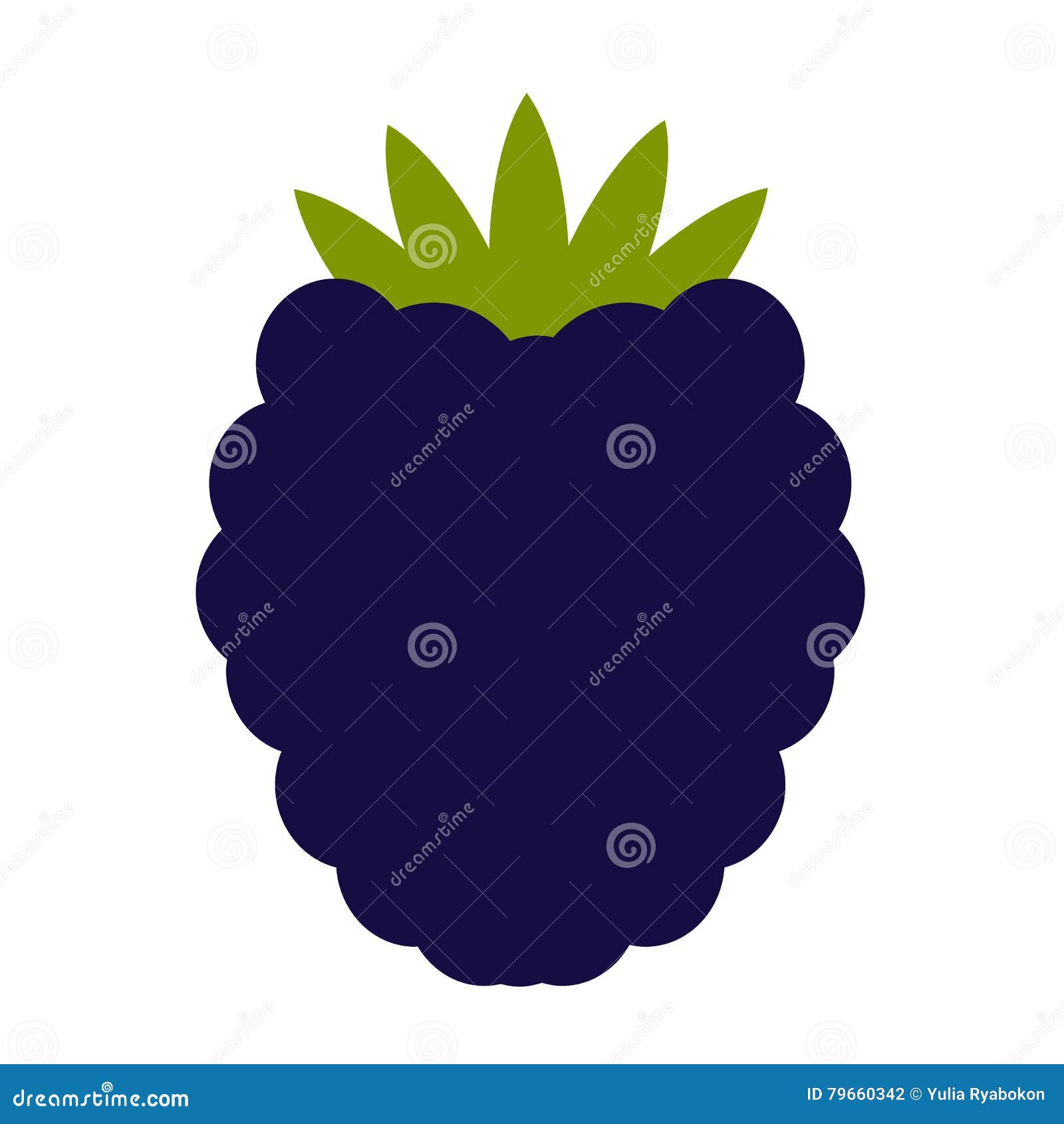 Blackberry flat icon stock vector. Illustration of health - 79660342