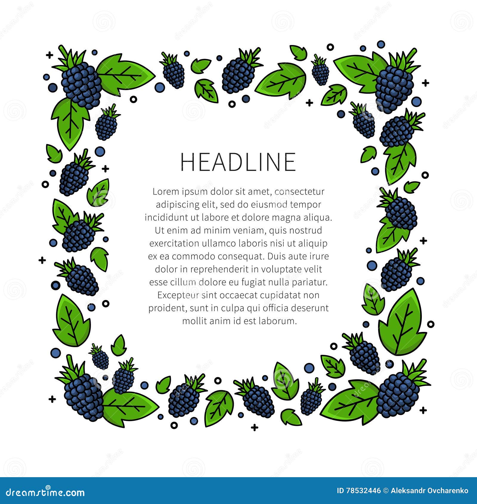 Blackberry Frame with Sample Text Creative Concept Stock Vector ...