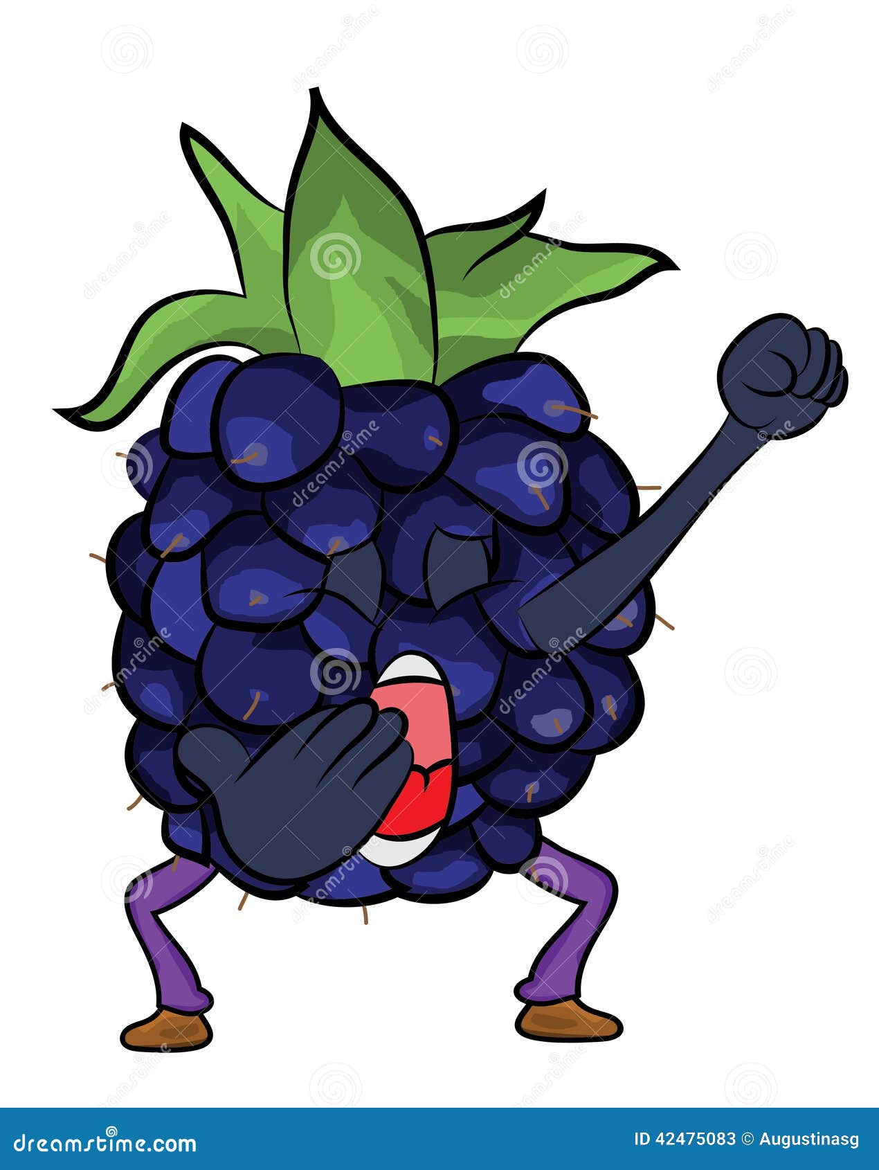 Blackberry Fruit Cartoon Illustration Stock Illustration - Illustration ...