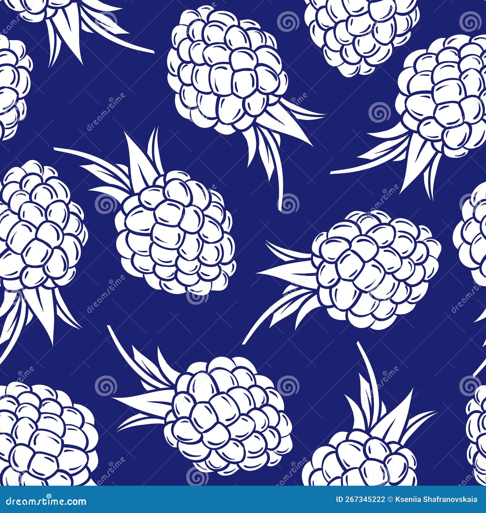 Blackberry Hand Drawn Sketch Vector Seamless Pattern Stock Vector ...