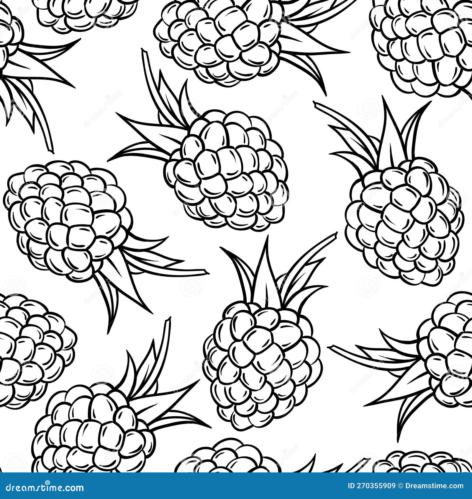 Blackberry Hand Drawn Sketch Vector Seamless Pattern Stock Vector ...