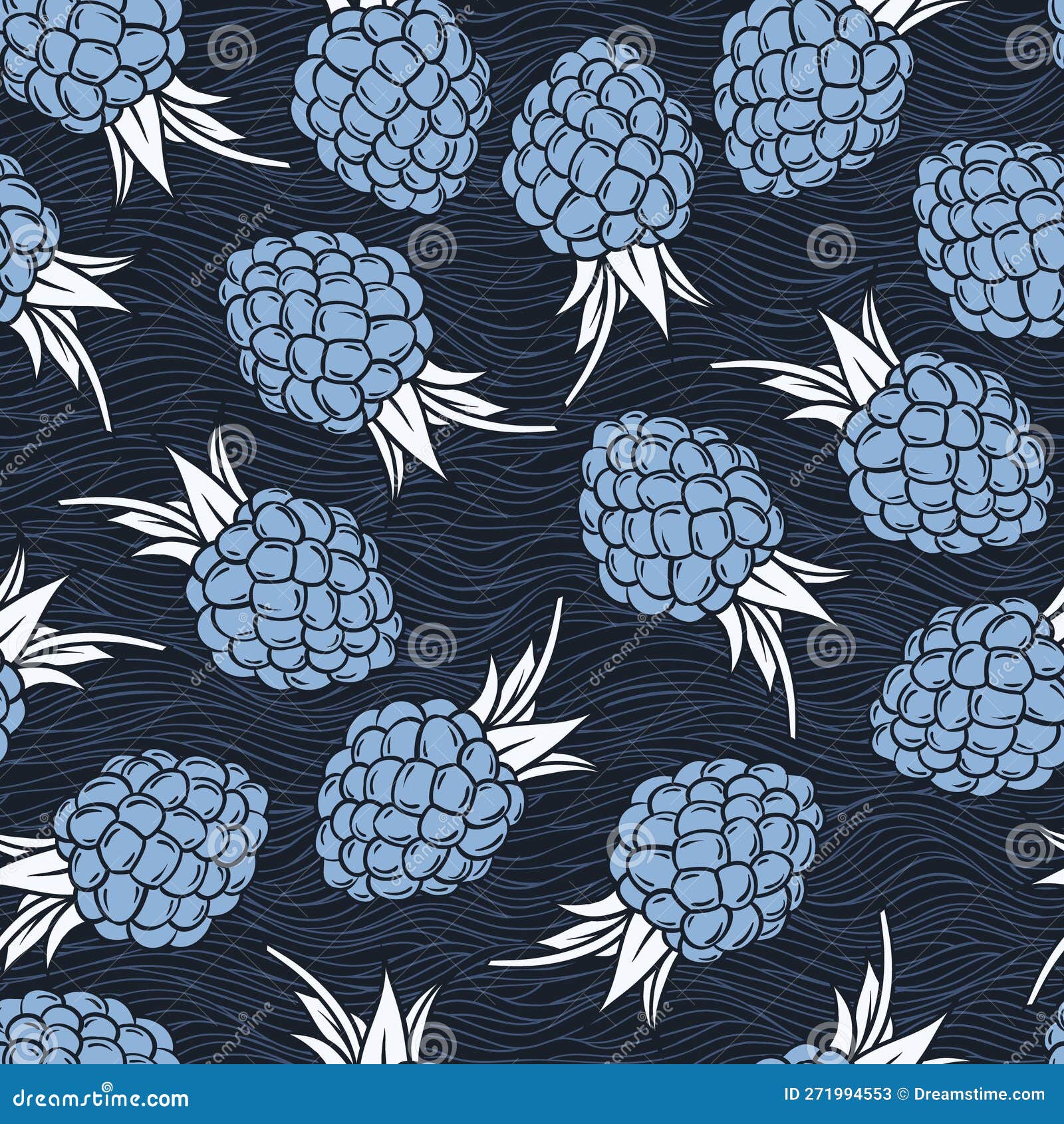 Blackberry Hand Drawn Sketch Vector Seamless Pattern Stock Vector ...