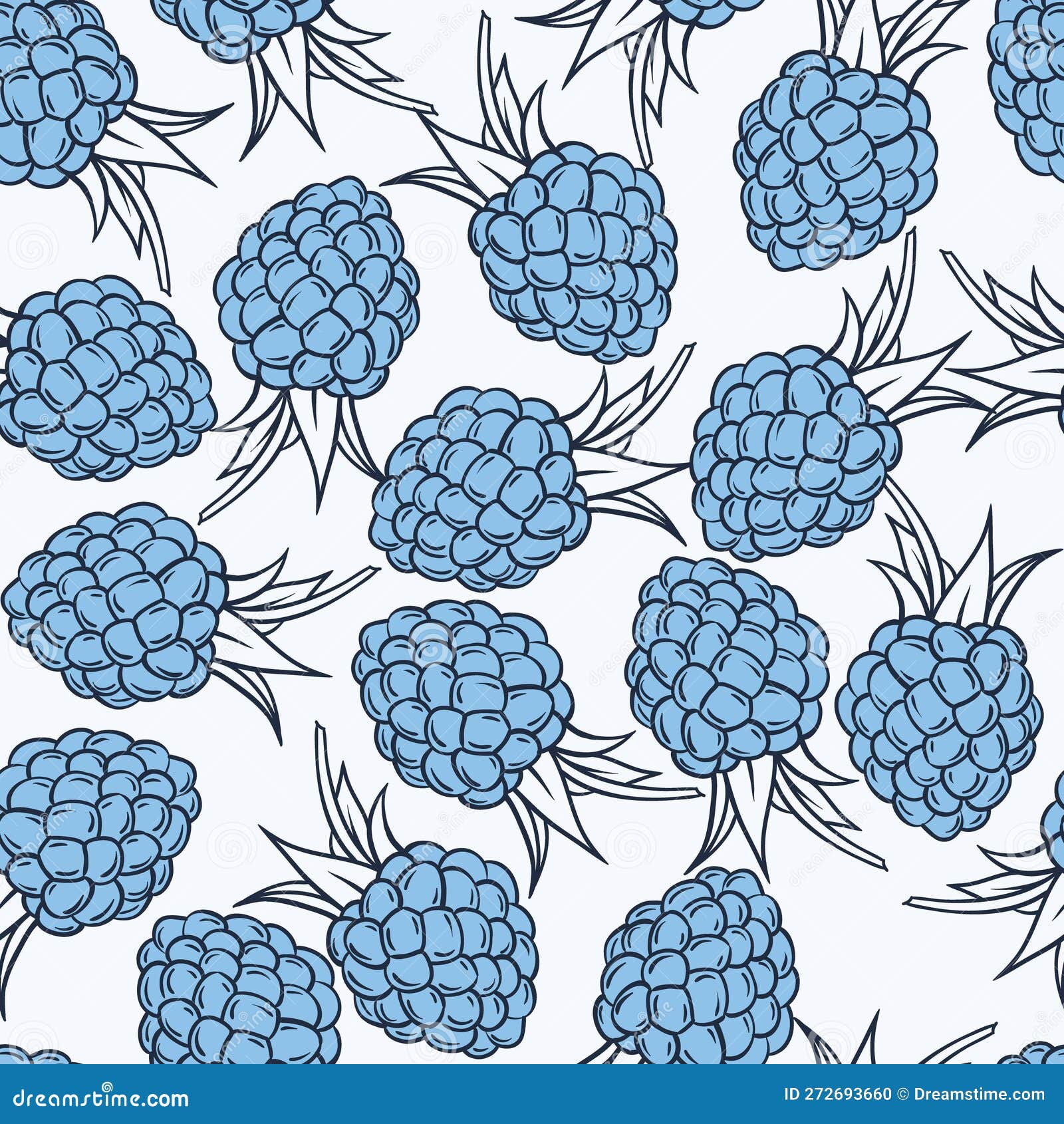 Blackberry Hand Drawn Sketch Vector Seamless Pattern Stock Vector ...