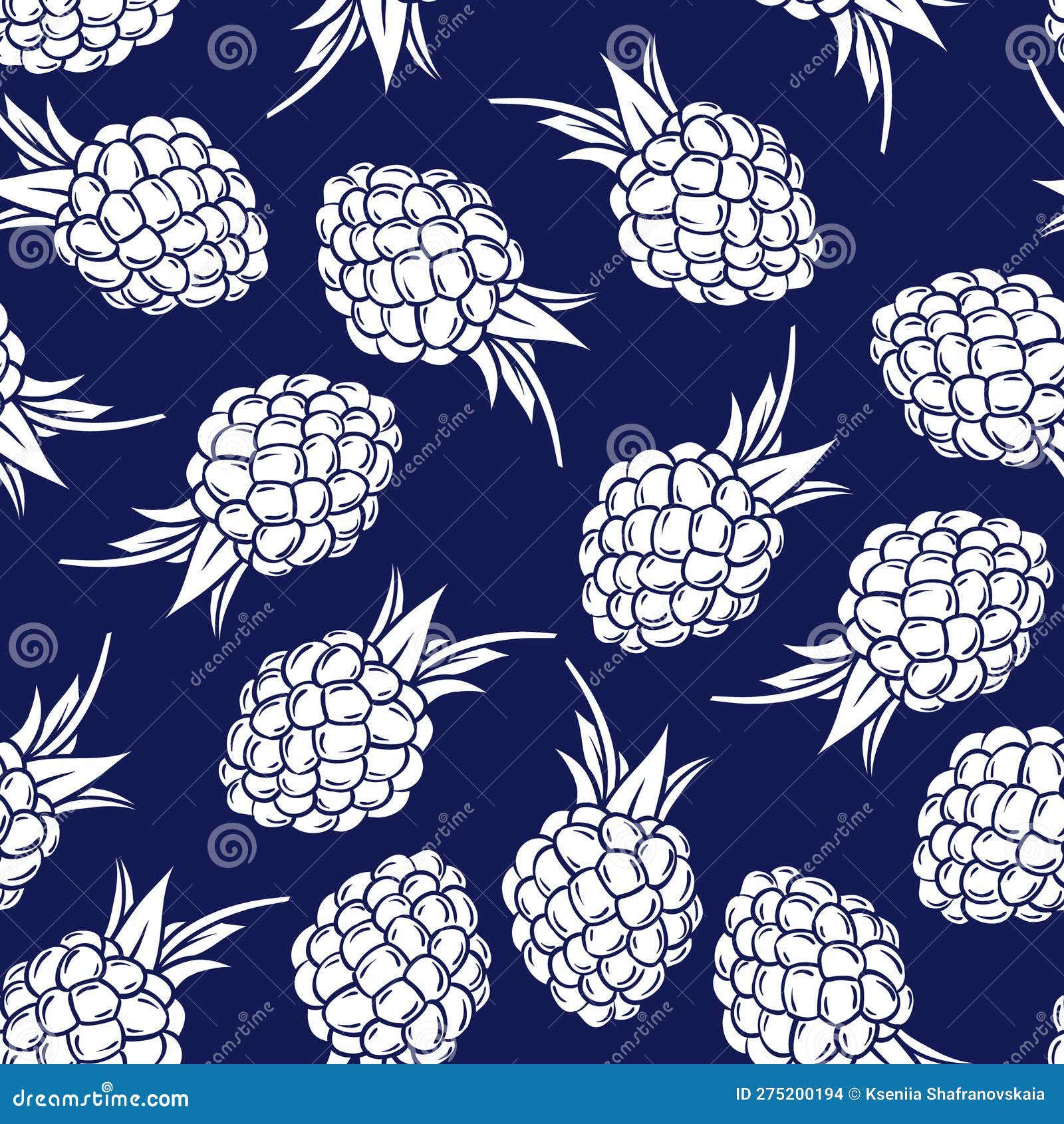 Blackberry Hand Drawn Sketch Vector Seamless Pattern Stock Vector ...