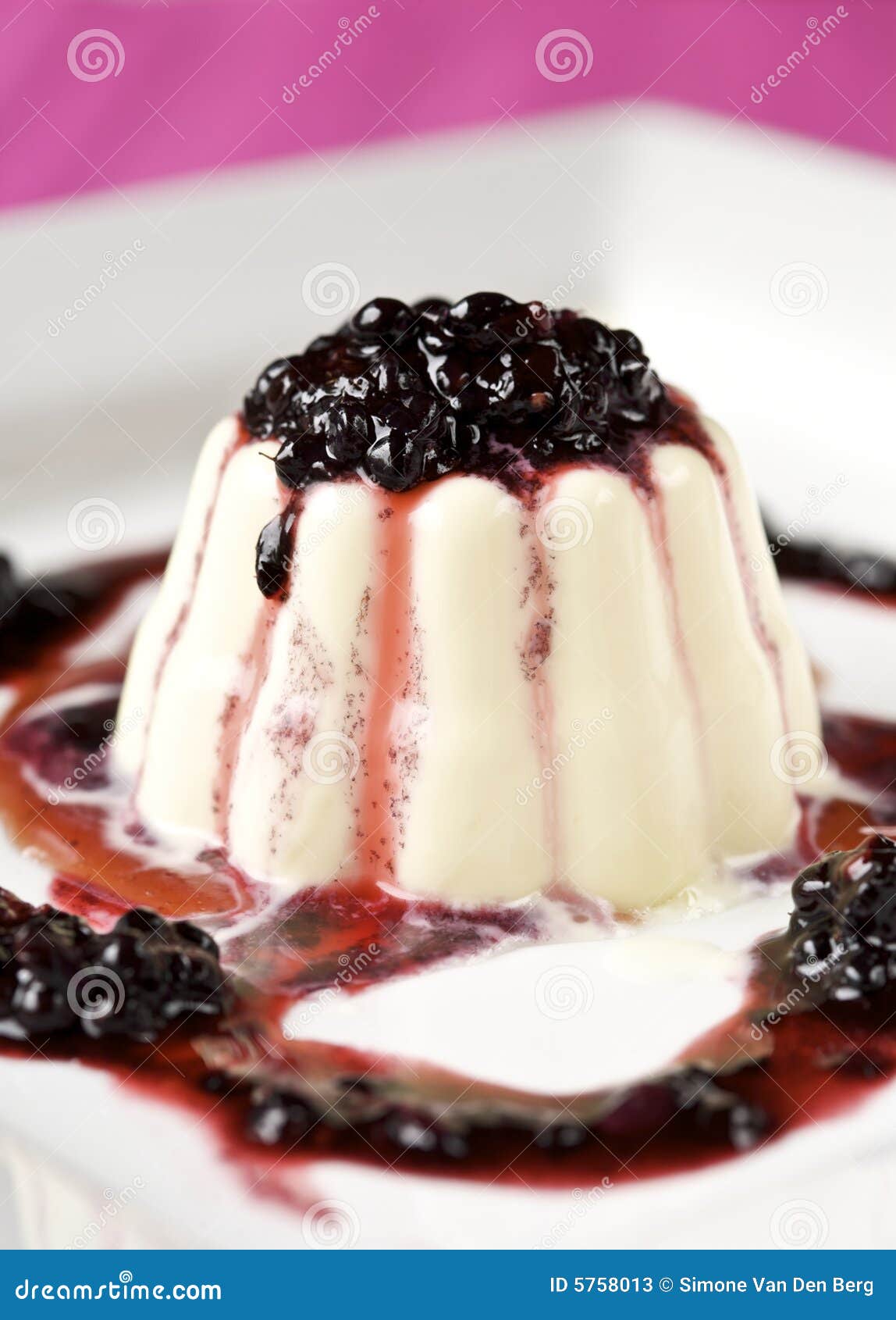 Blackberry panna cotta stock image. Image of culinary - 5758013