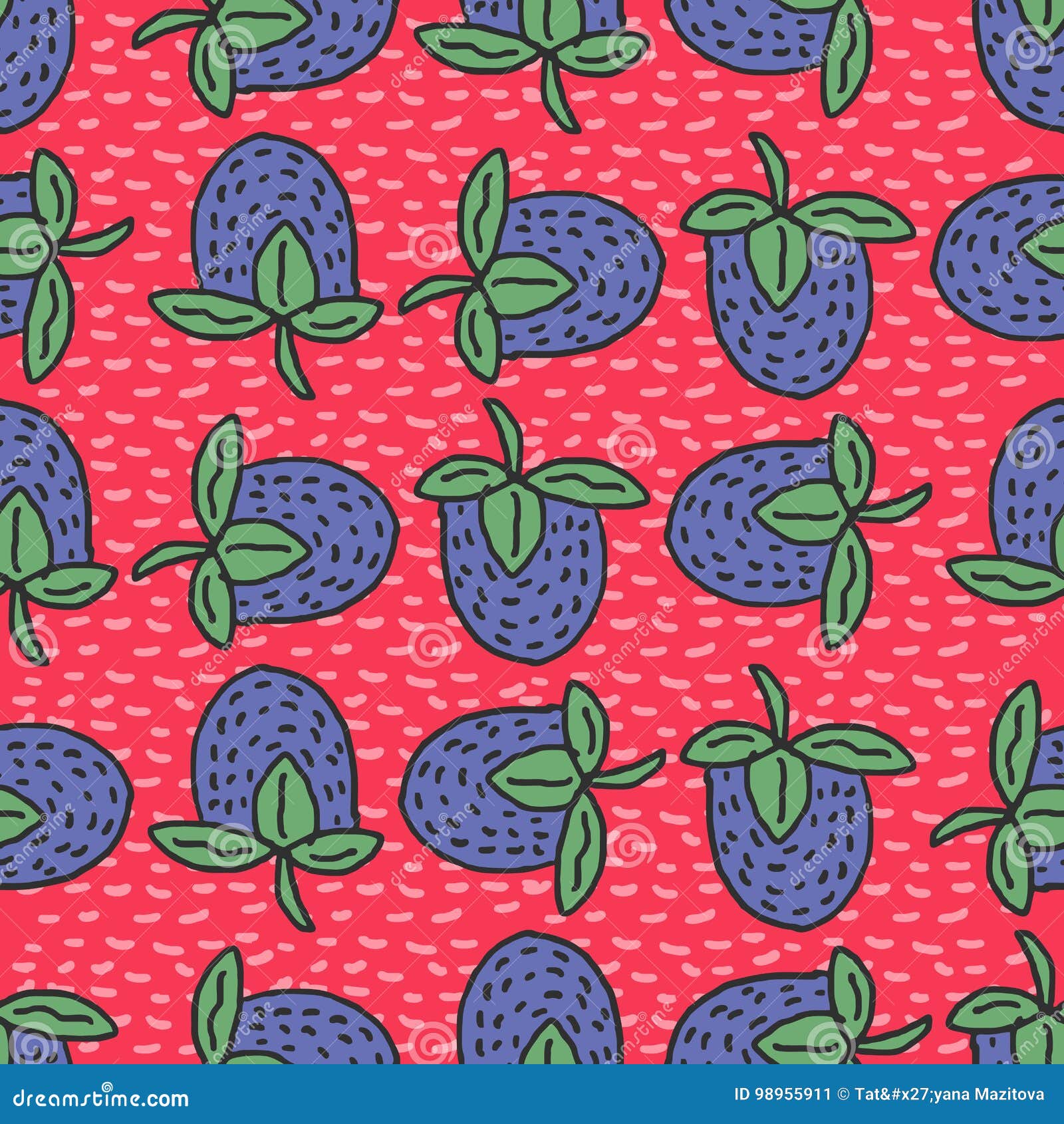 Blackberry Seamless Pattern. Blue Berry Ornament Texture Stock Vector ...