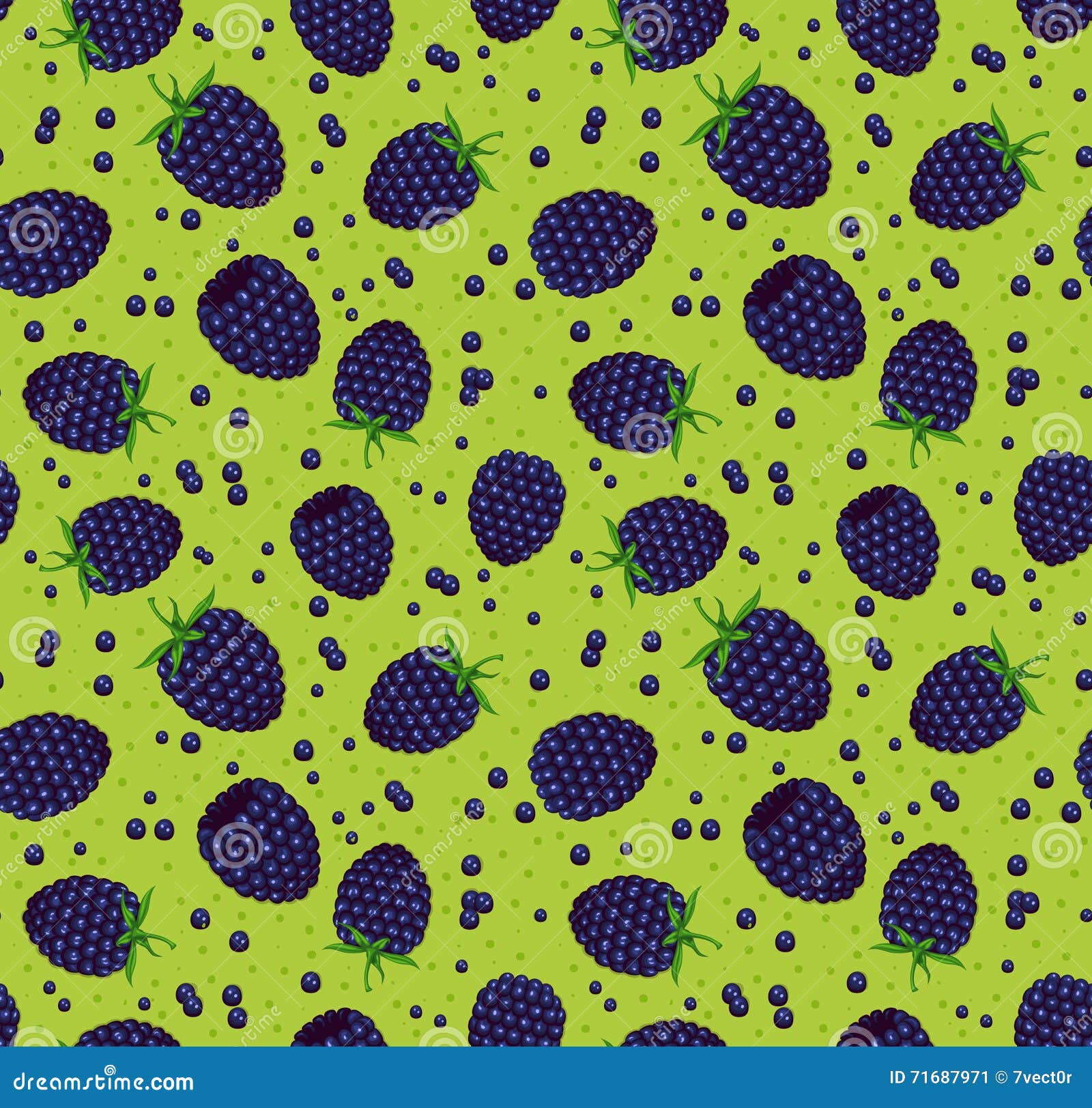 Blackberry Seamless Pattern Stock Vector - Illustration of repeatable ...