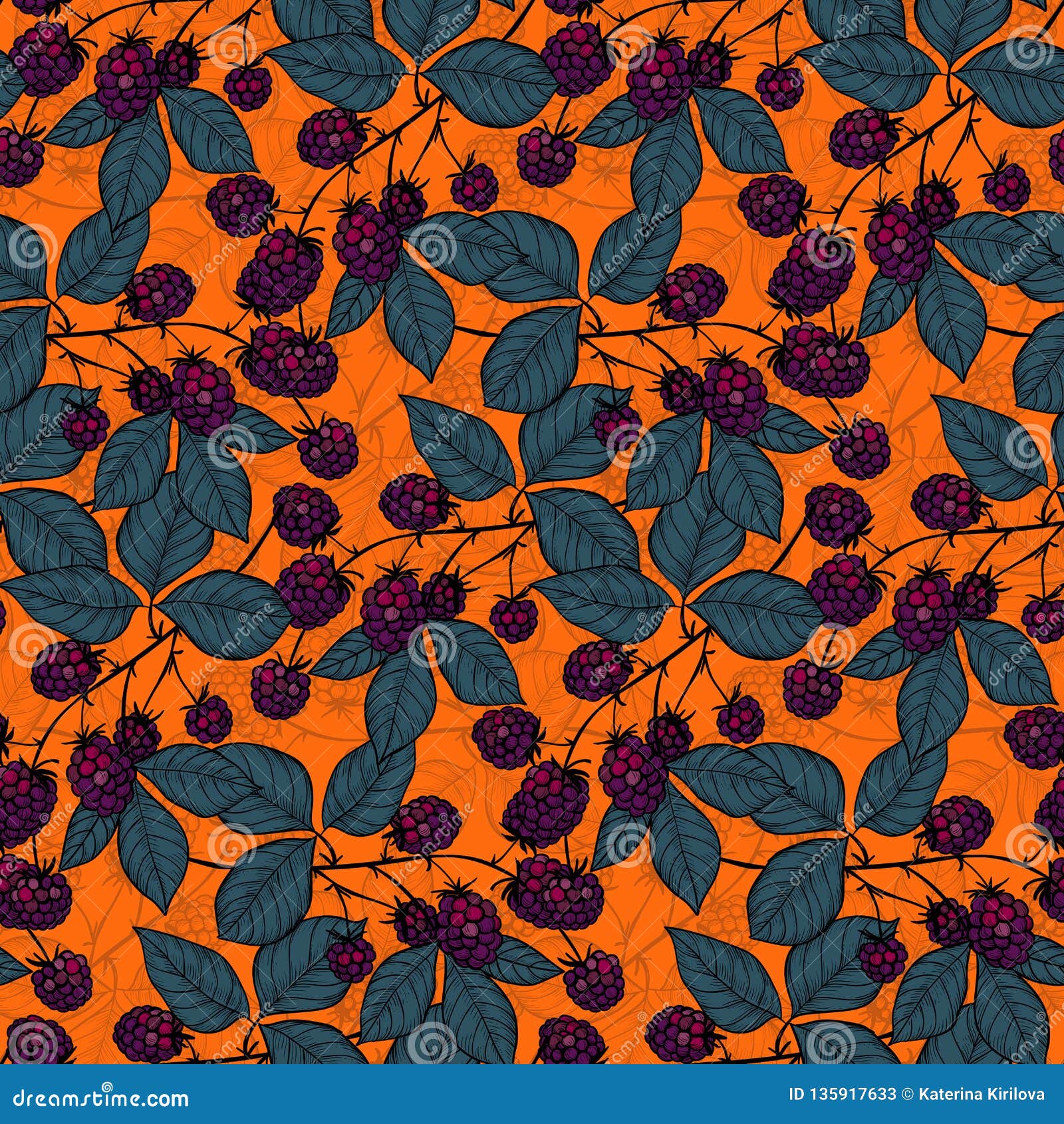 Blackberry Seamless Pattern Stock Vector - Illustration of seamless ...