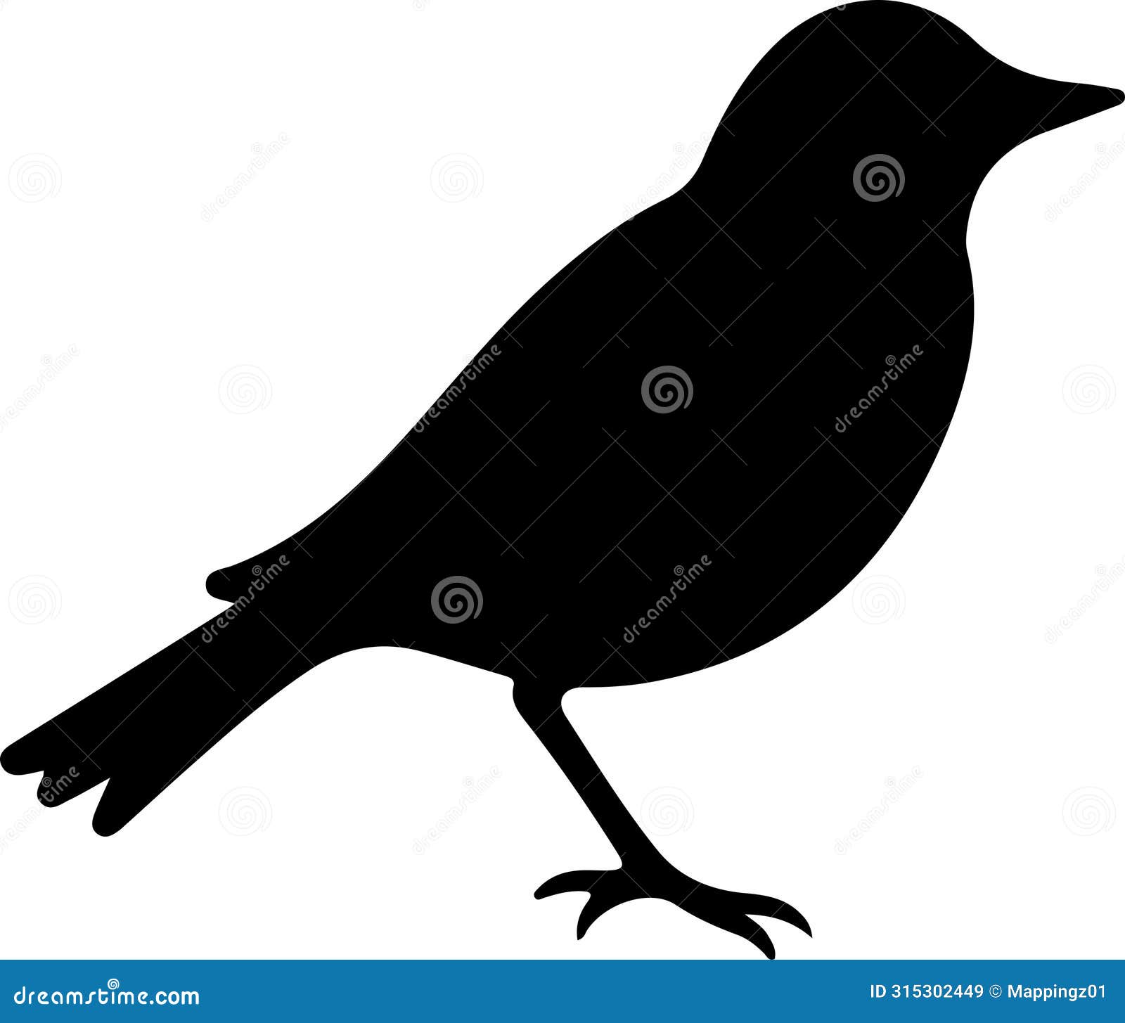Blackbird Black Silhouette Generative Ai Stock Vector - Illustration of ...