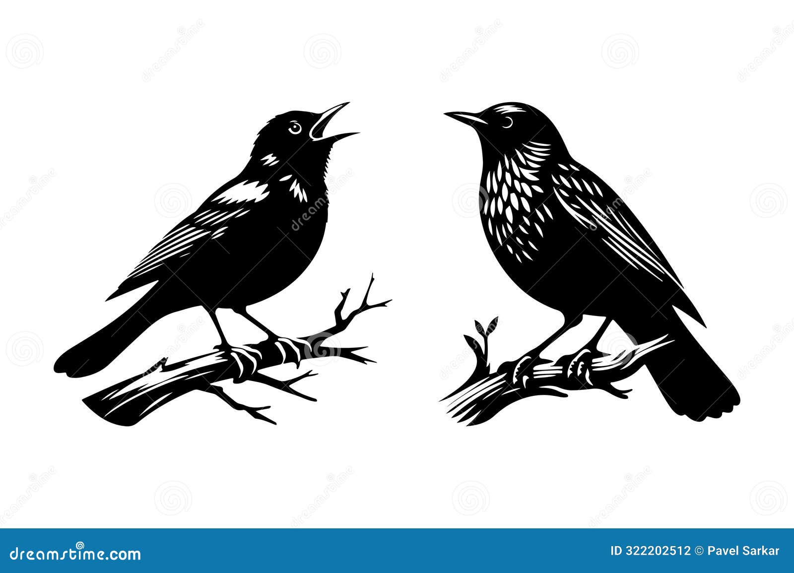 Blackbird Vector image stock vector. Illustration of silhouette - 322202512