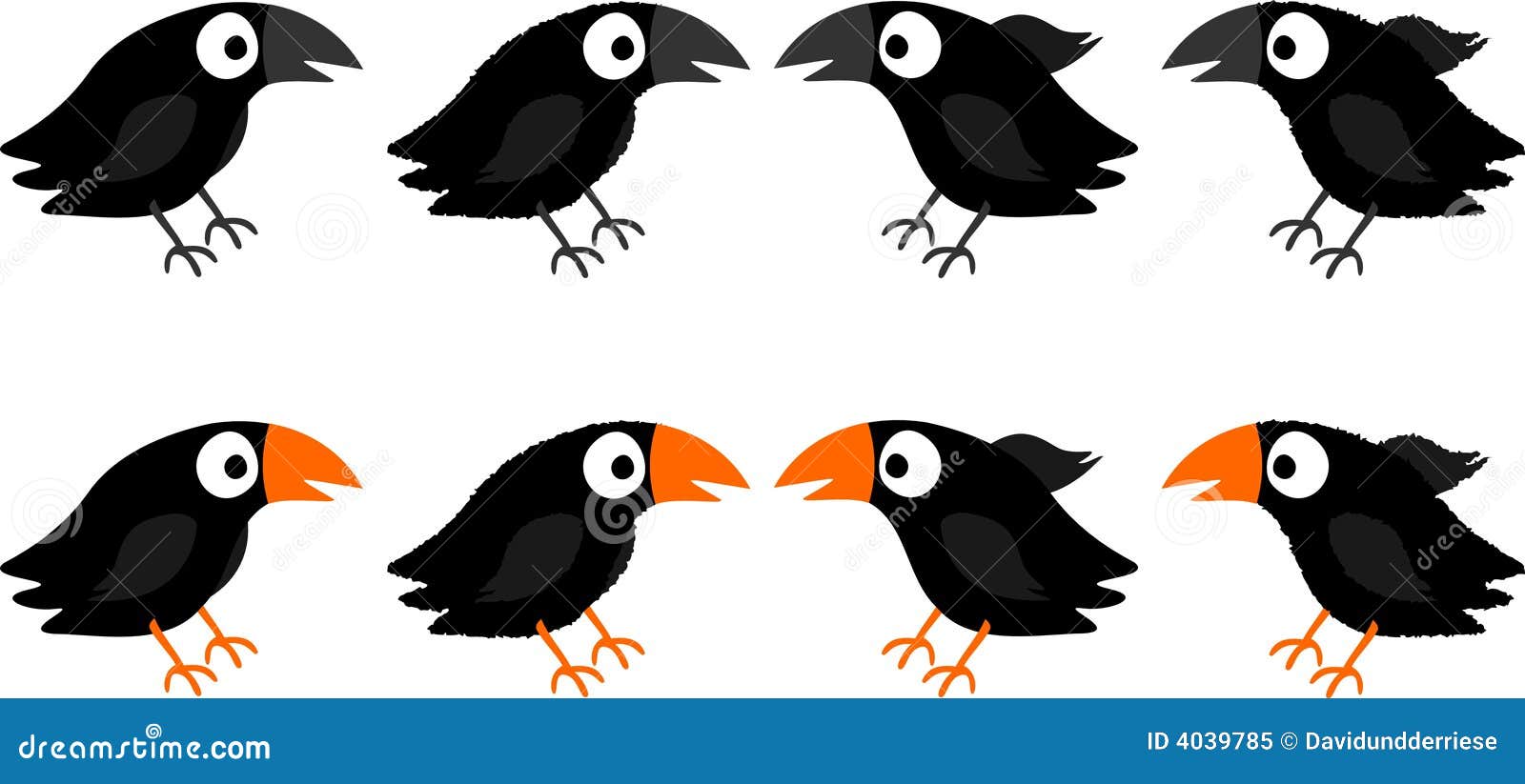 Blackbirds stock vector. Illustration of beak, merl, drawn - 4039785